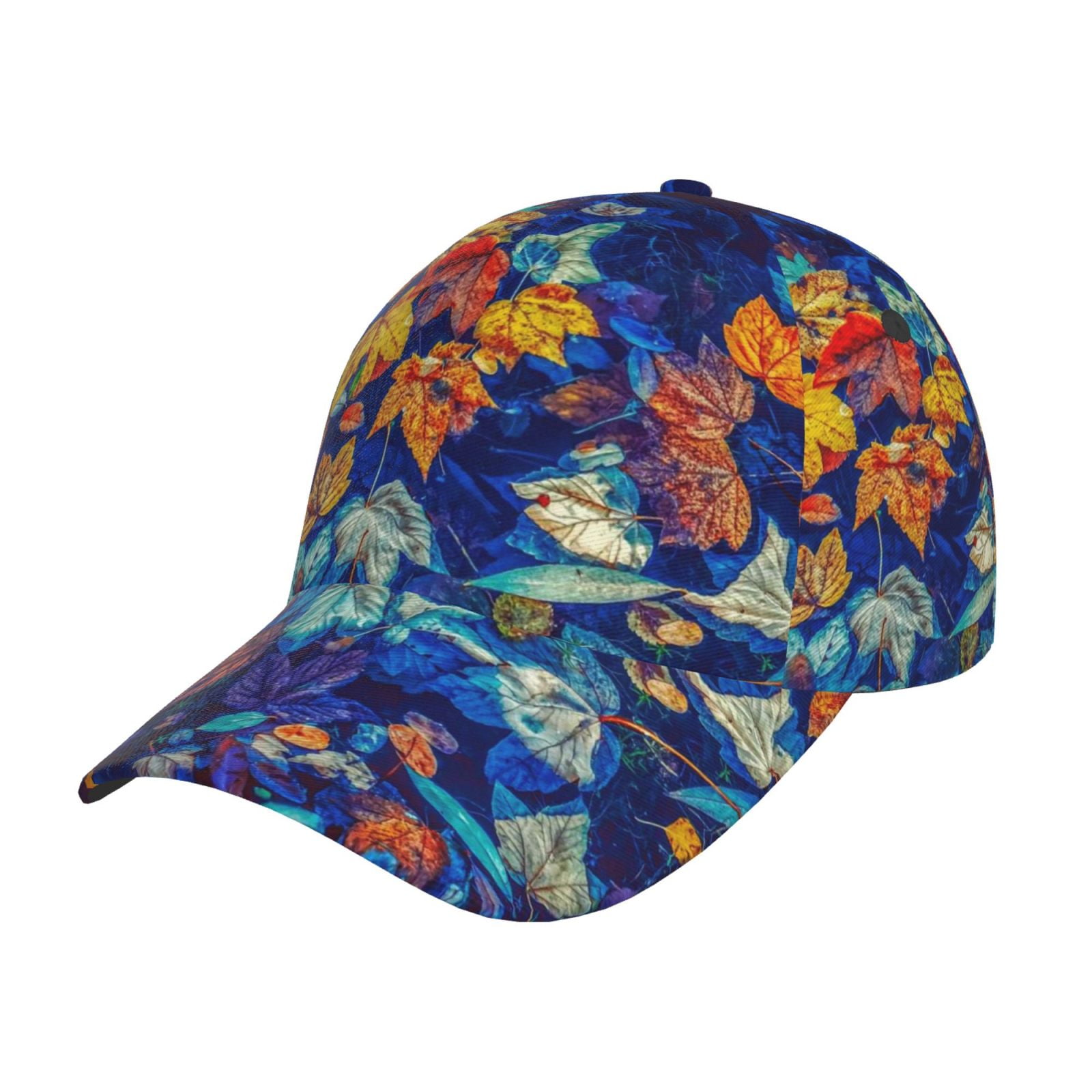 Baseball Cap - Colorful Fall Leaves Adjustable Size Hats for Men and ...