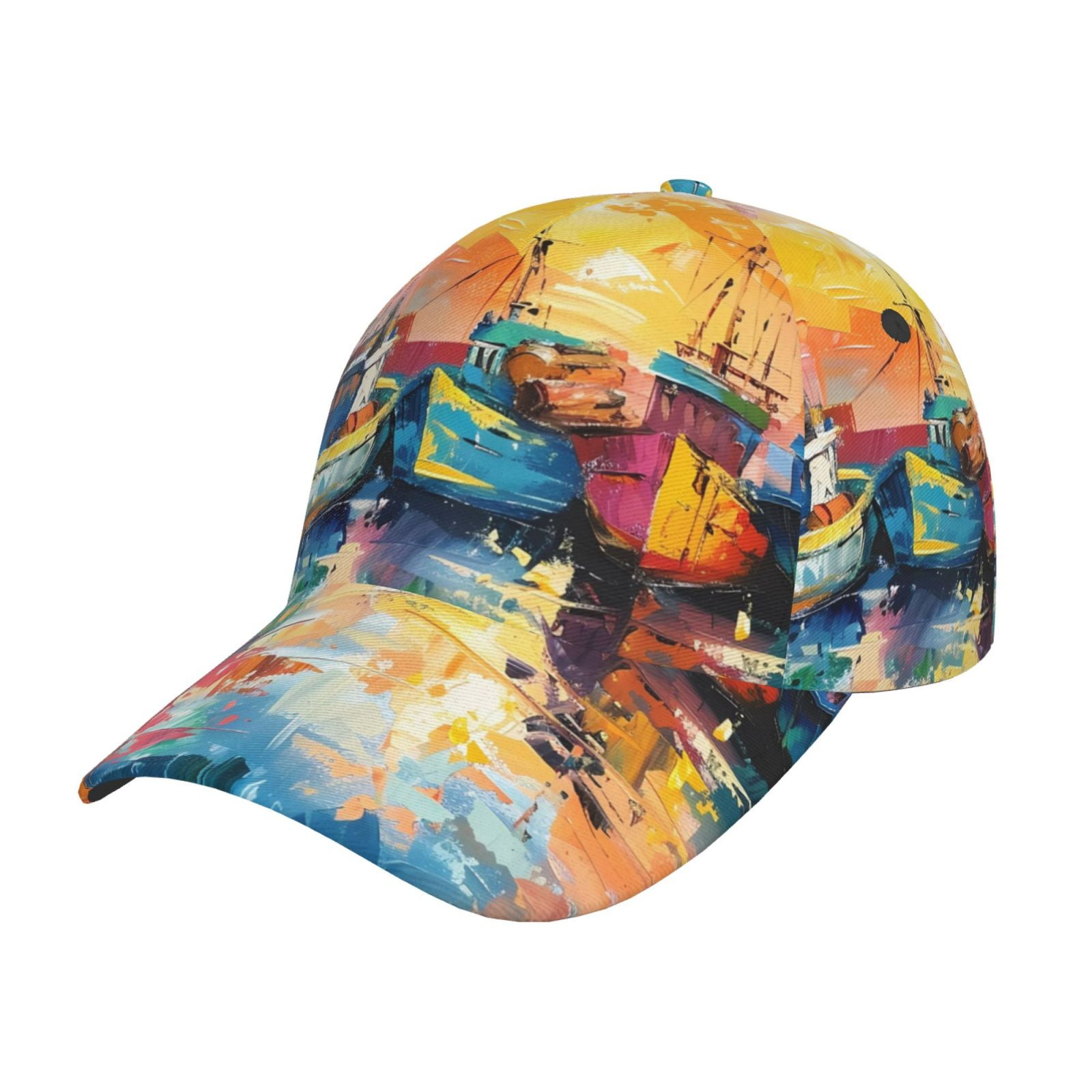 Baseball Cap, Colorful Fishing Boats Trucker Hats Women Dad Hat for ...