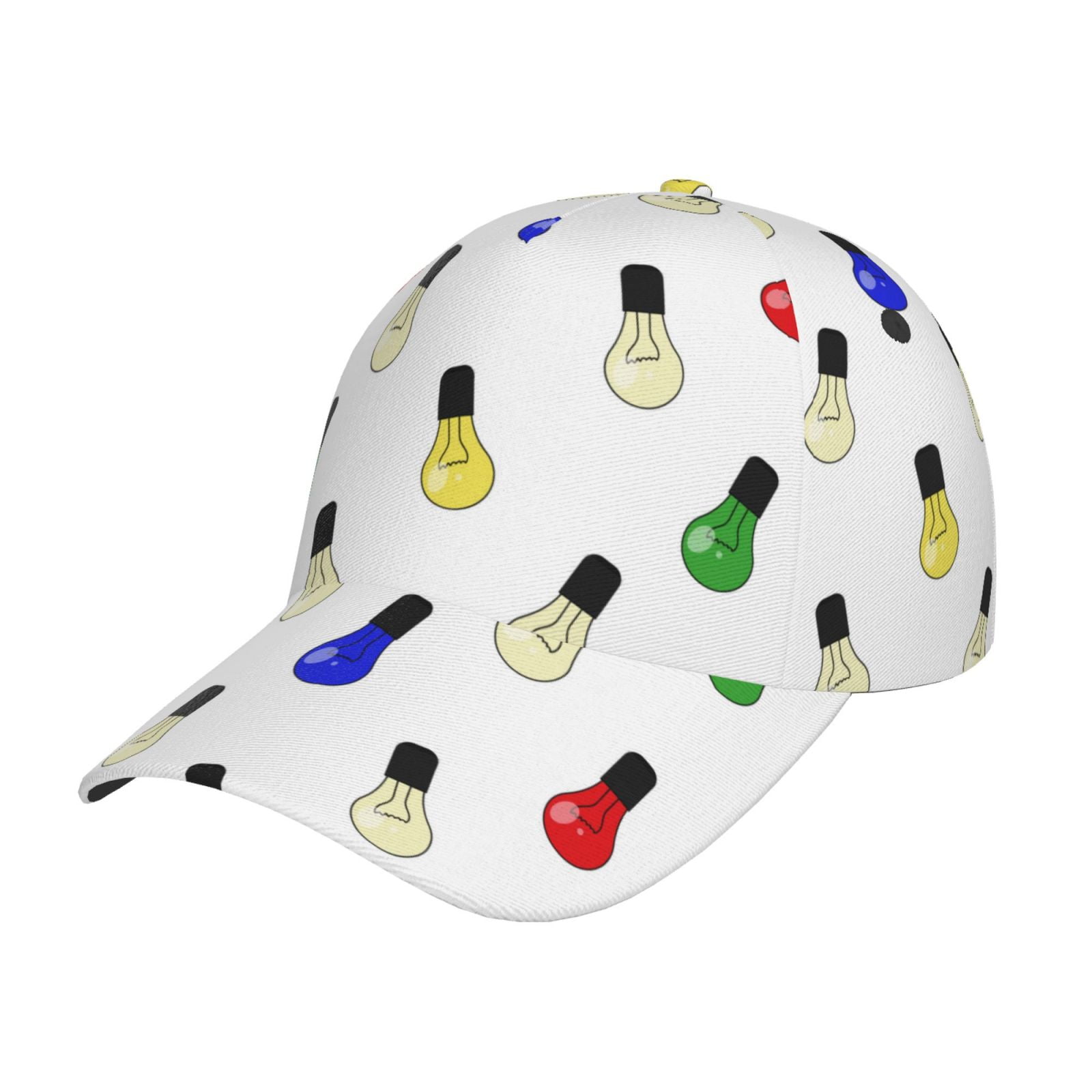Baseball Cap, Colorful Light Bulb Print Hats For Men Women Low Profile ...