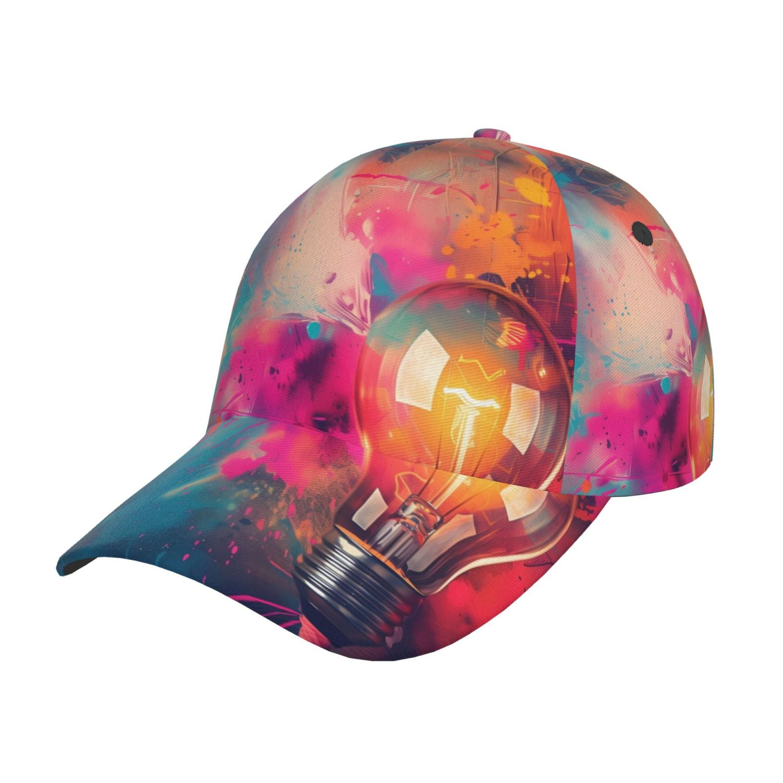 Baseball Cap, Colorful Lightbulb Abstract Trucker Hats Women Dad Hat ...
