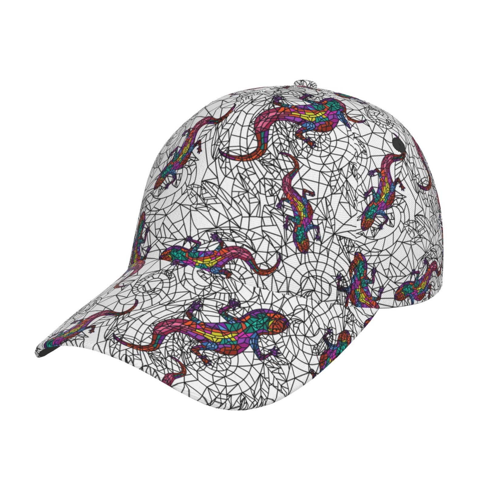 Baseball Cap, Colorful Lines Lizard Gecko Sun Hats For Men Women ...