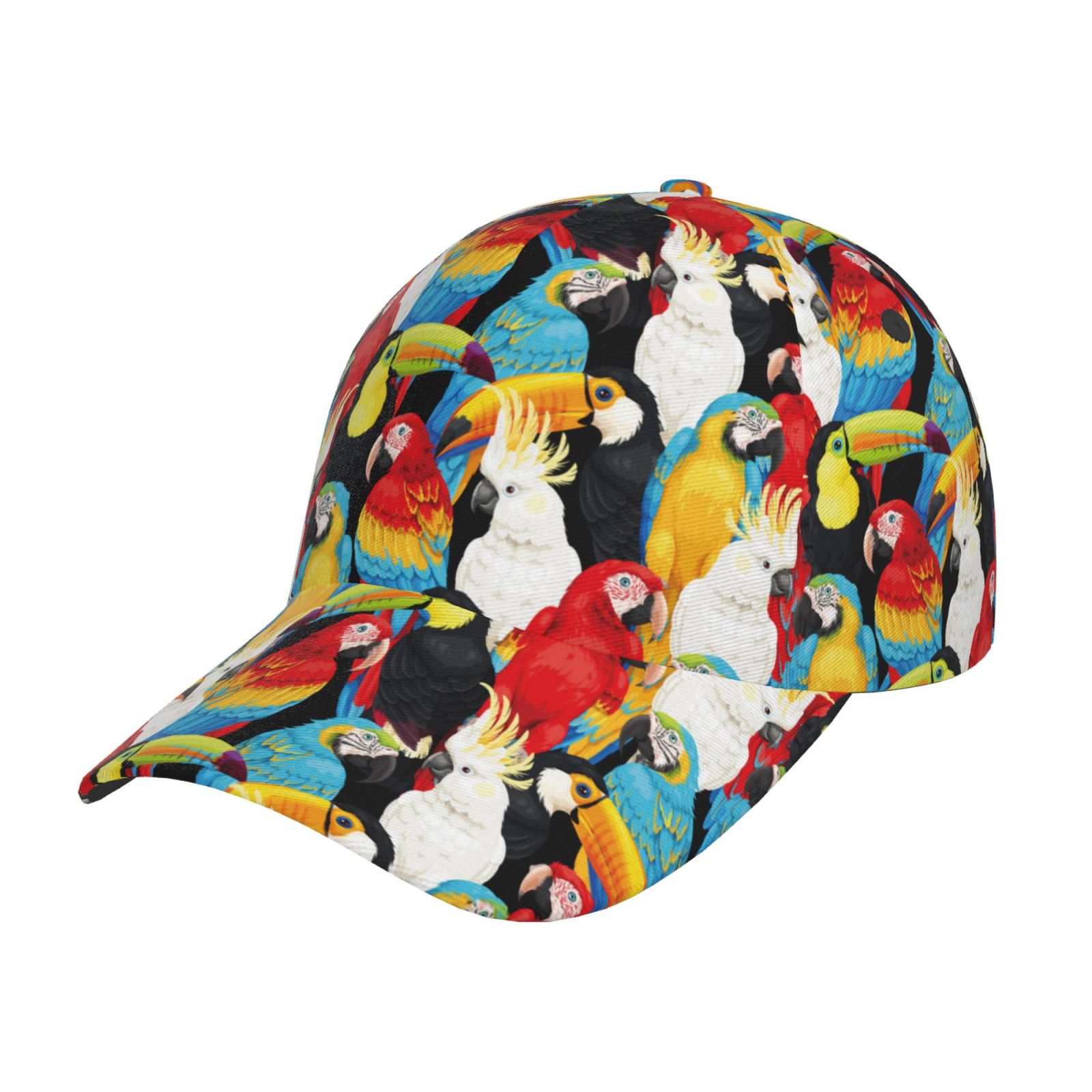 Baseball Cap - Colorful Parrot Toucan Cockatoo Adjustable Size Hats For ...