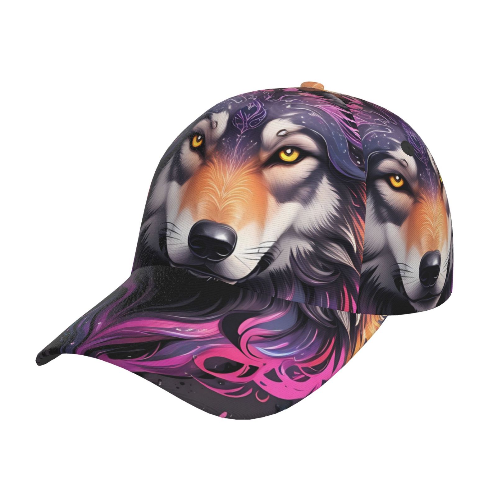 Baseball Cap - Colorful Wolf Head A Adjustable Size Hats For Men And ...