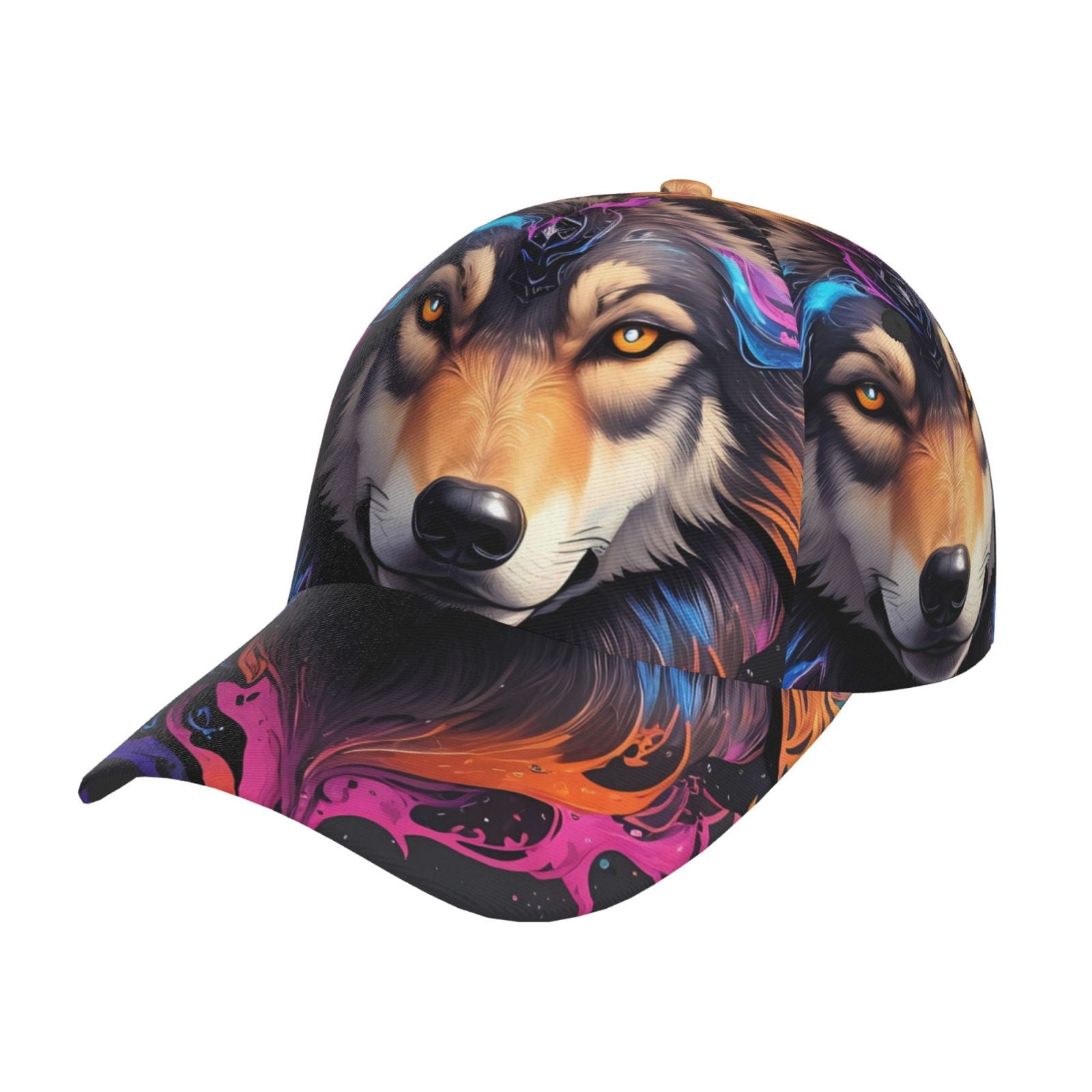 Baseball Cap - Colorful Wolf Head Hats for Men Women Low Profile ...