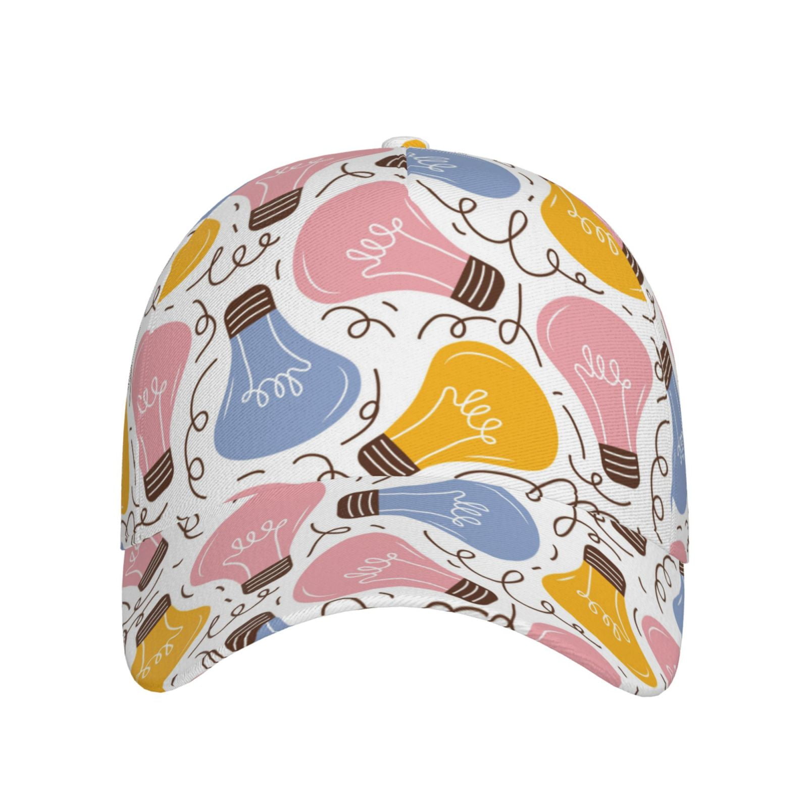 Baseball Cap, Colors Light Bulb Print Trucker Hats Women Dad Hat For ...