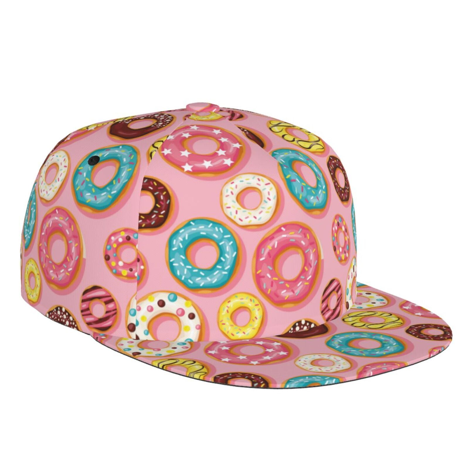 Baseball Cap - Colourful Donut Print Pink Hats for Men/Women Low ...