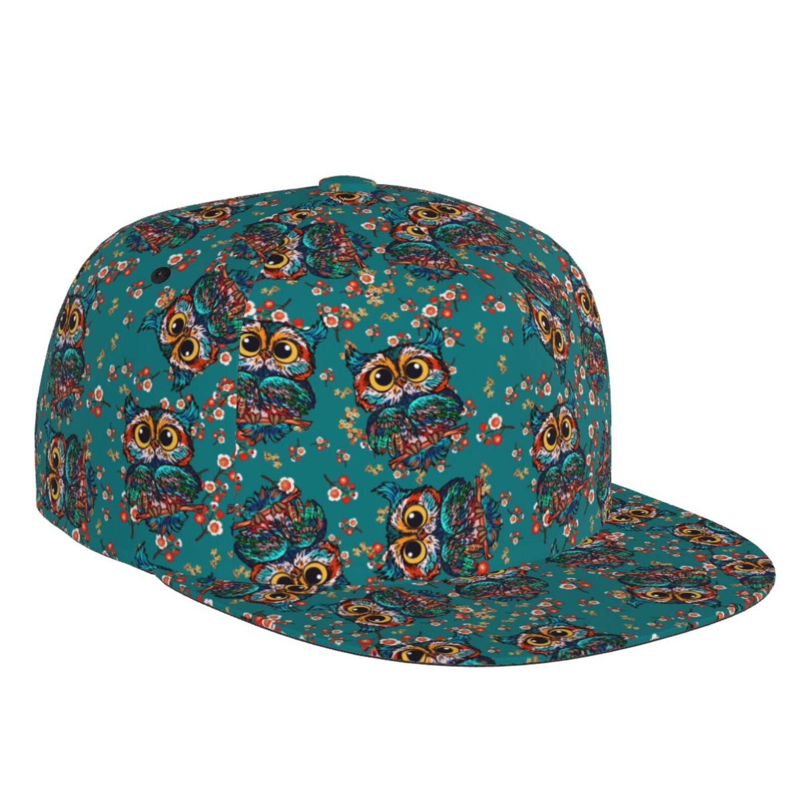 Baseball Cap - Colourful Owl Flowers Hats for Men/Women Low Profile ...