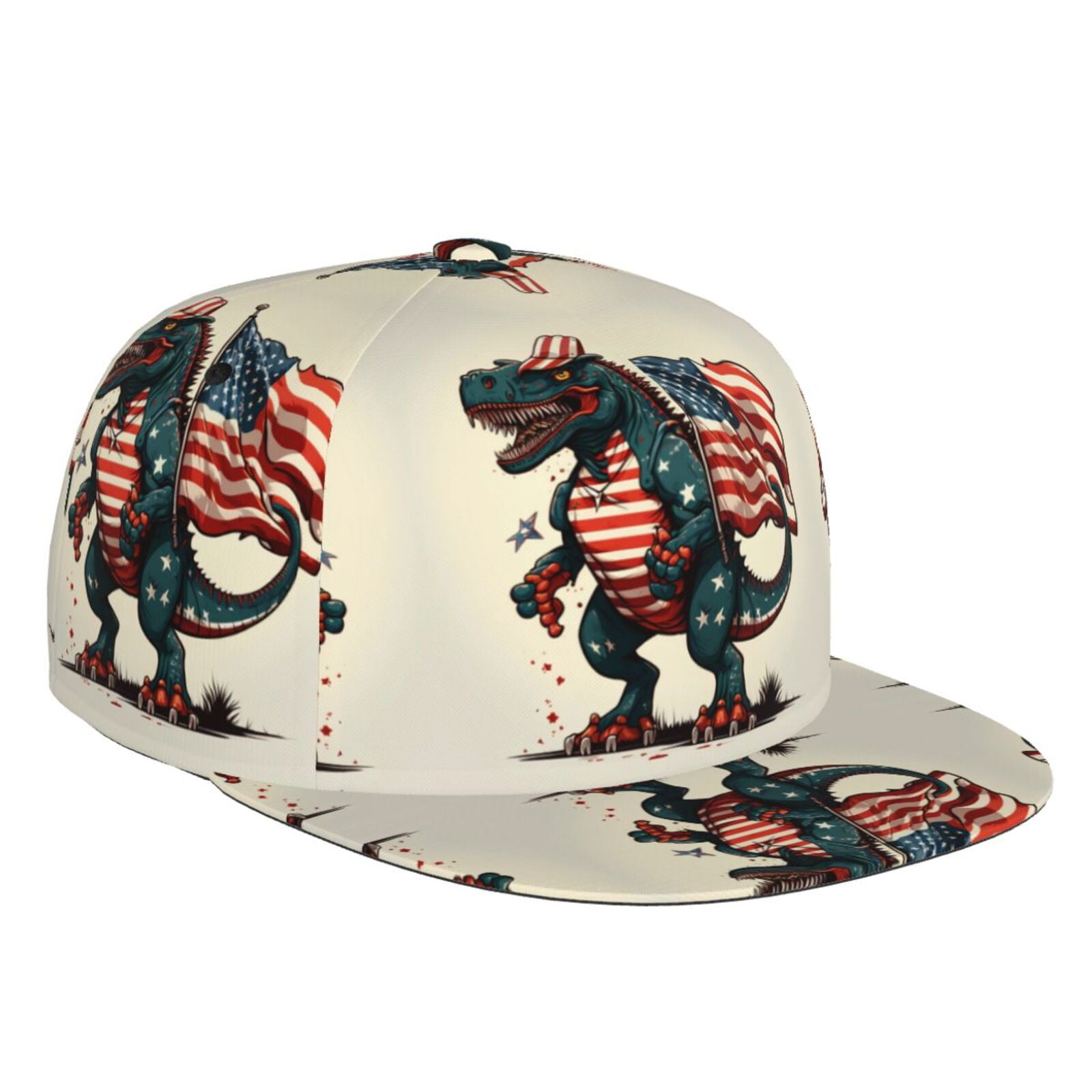 Baseball Cap - Cool Dinosaur USA Flag Hats for Men/Women Low Profile ...