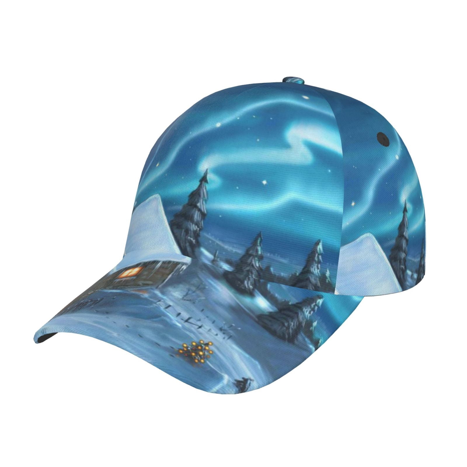 Baseball Cap - Cottage Snow Northern Lights Hats for Men Women Low ...