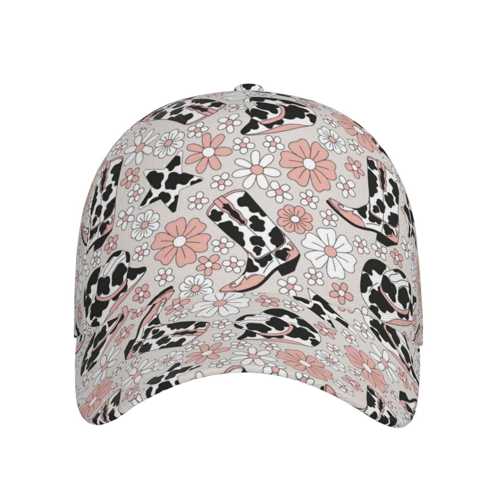 Baseball Cap, Cow Print Cowboy Hat Boots Flower Trucker Hats Women Dad ...
