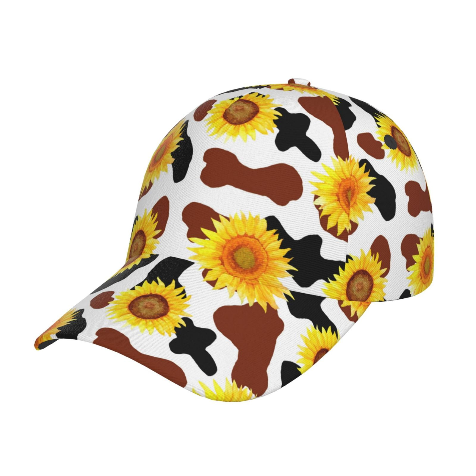 Baseball Cap, Cow Print Sunflower Hats For Men Women Low Profile ...