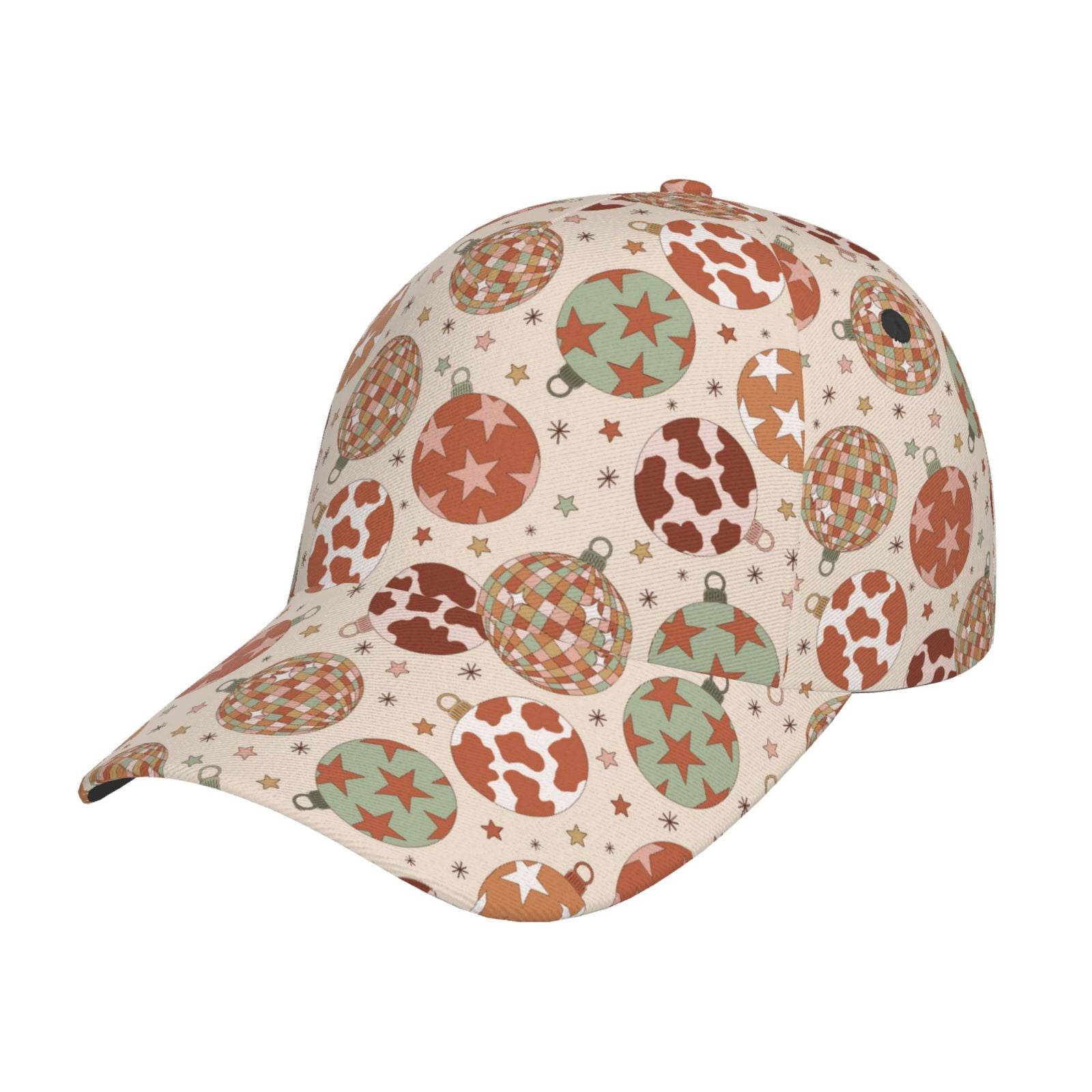 Baseball Cap - Cow Spots And Disco Ball Adjustable Size Hats For Men ...