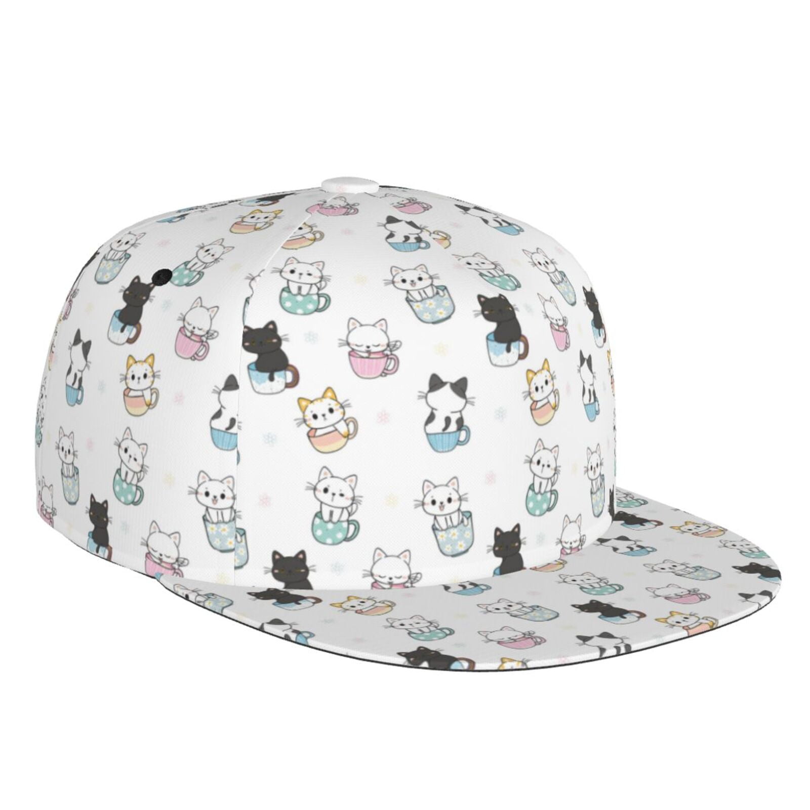 Baseball Cap - Cute Cartoon Hand Drawn Cat Hats for Men/Women Low ...