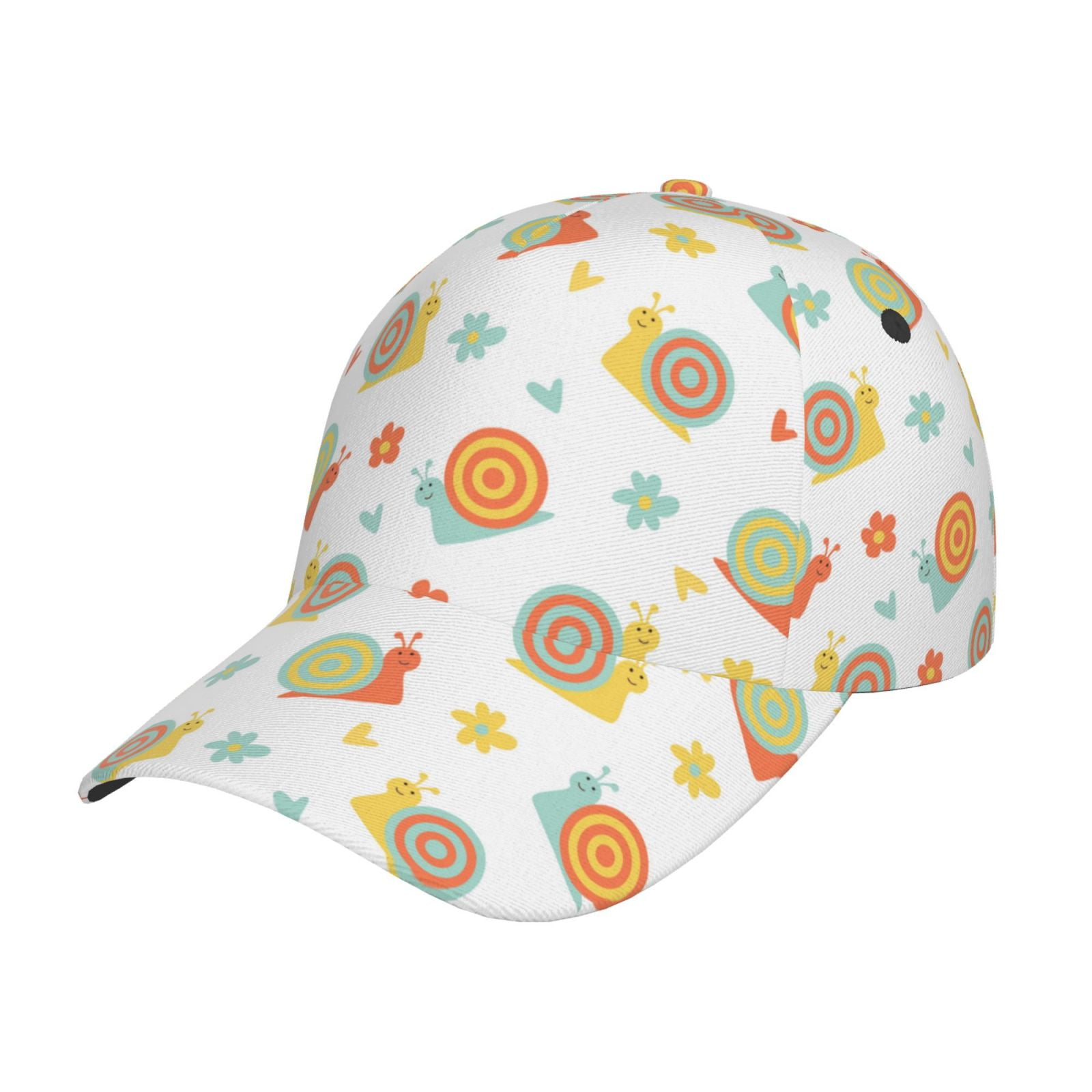 Baseball Cap - Cute Cartoon Snail Flower Adjustable Size Hats For Men ...
