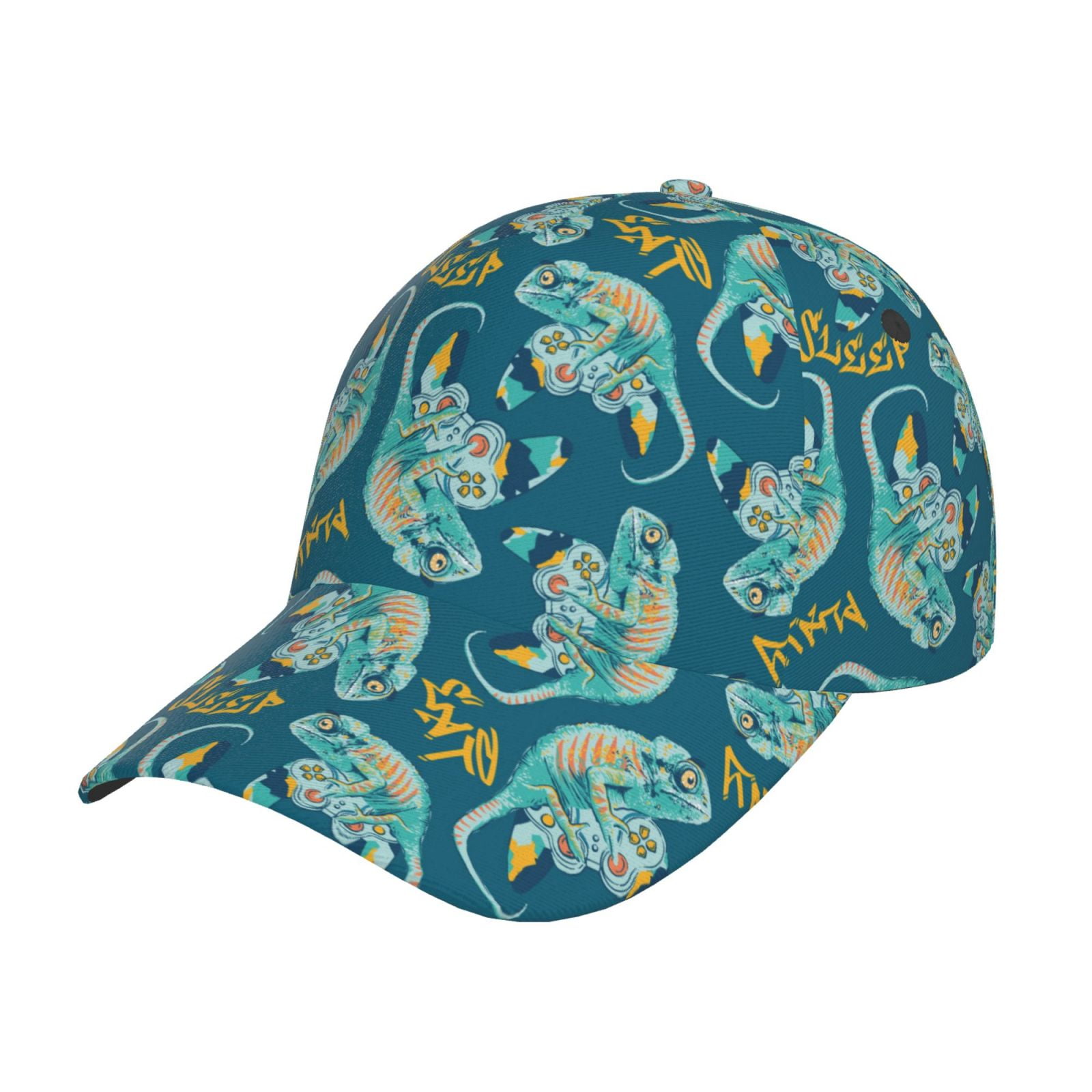 Baseball Cap - Cute Chameleon Lizard Handle Adjustable Size Hats For ...