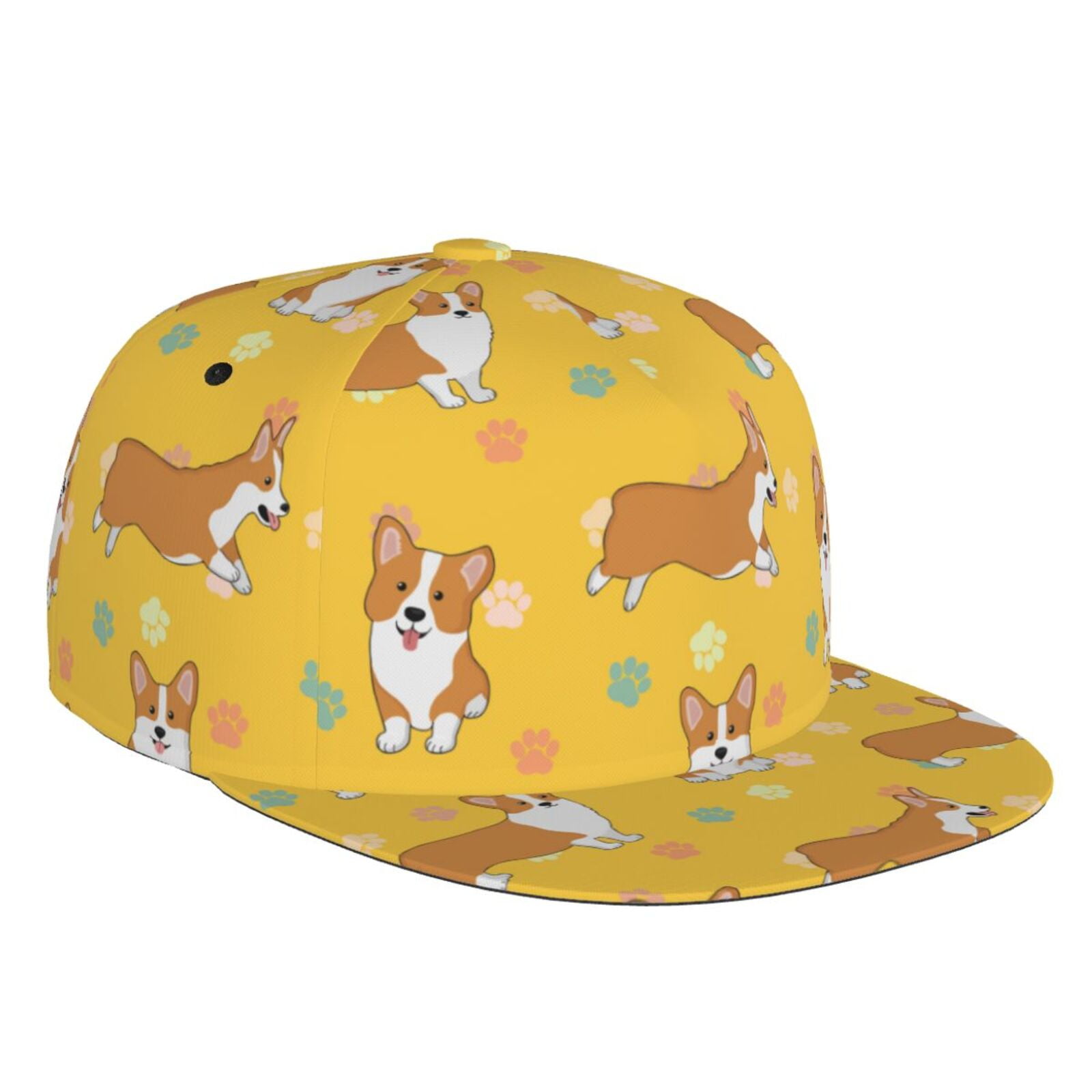 Baseball Cap - Cute Corgi Dog Colorful Footprints Hats for Men/Women ...