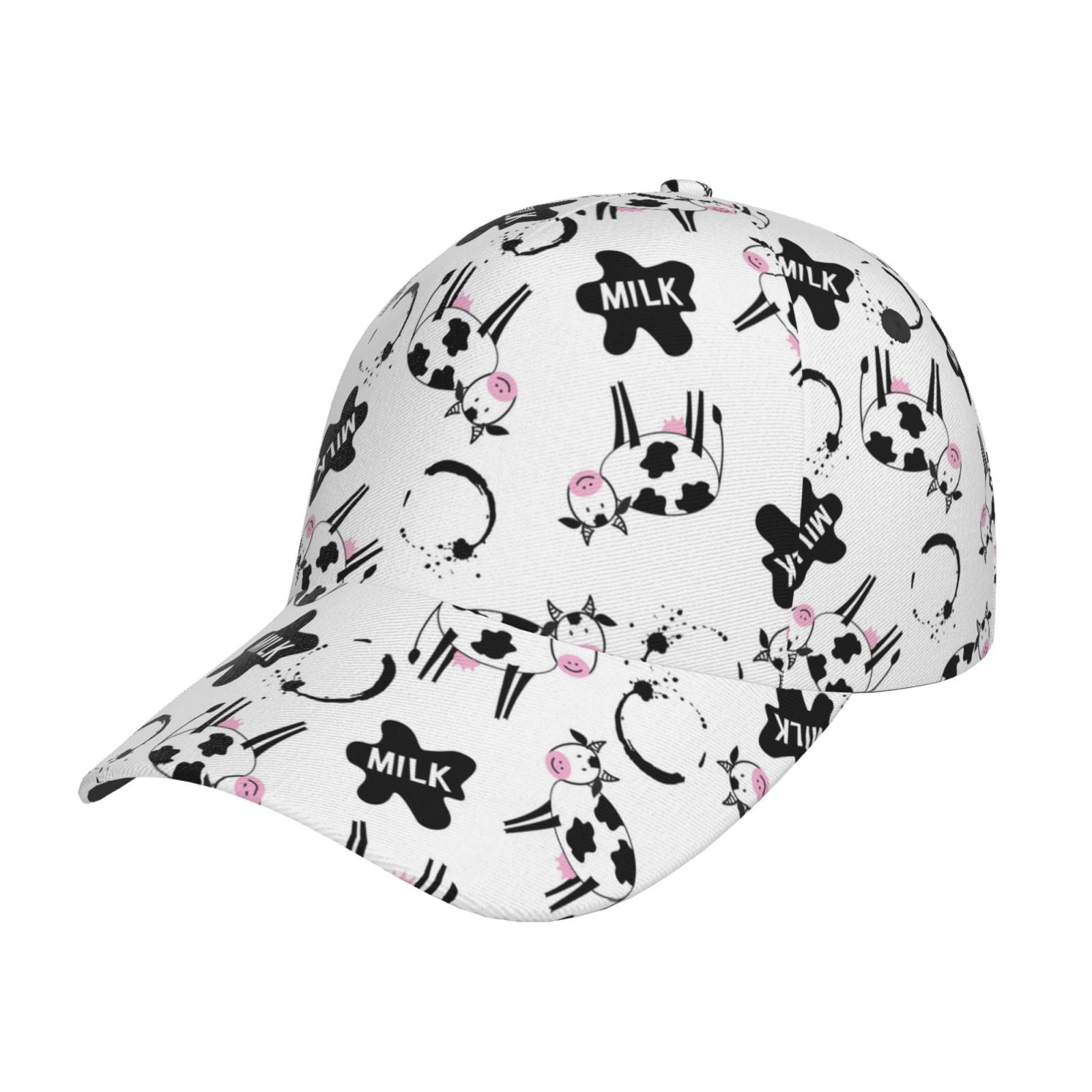 Baseball Cap, Cute Cow And Milk Stains Sun Hats For Men Women ...