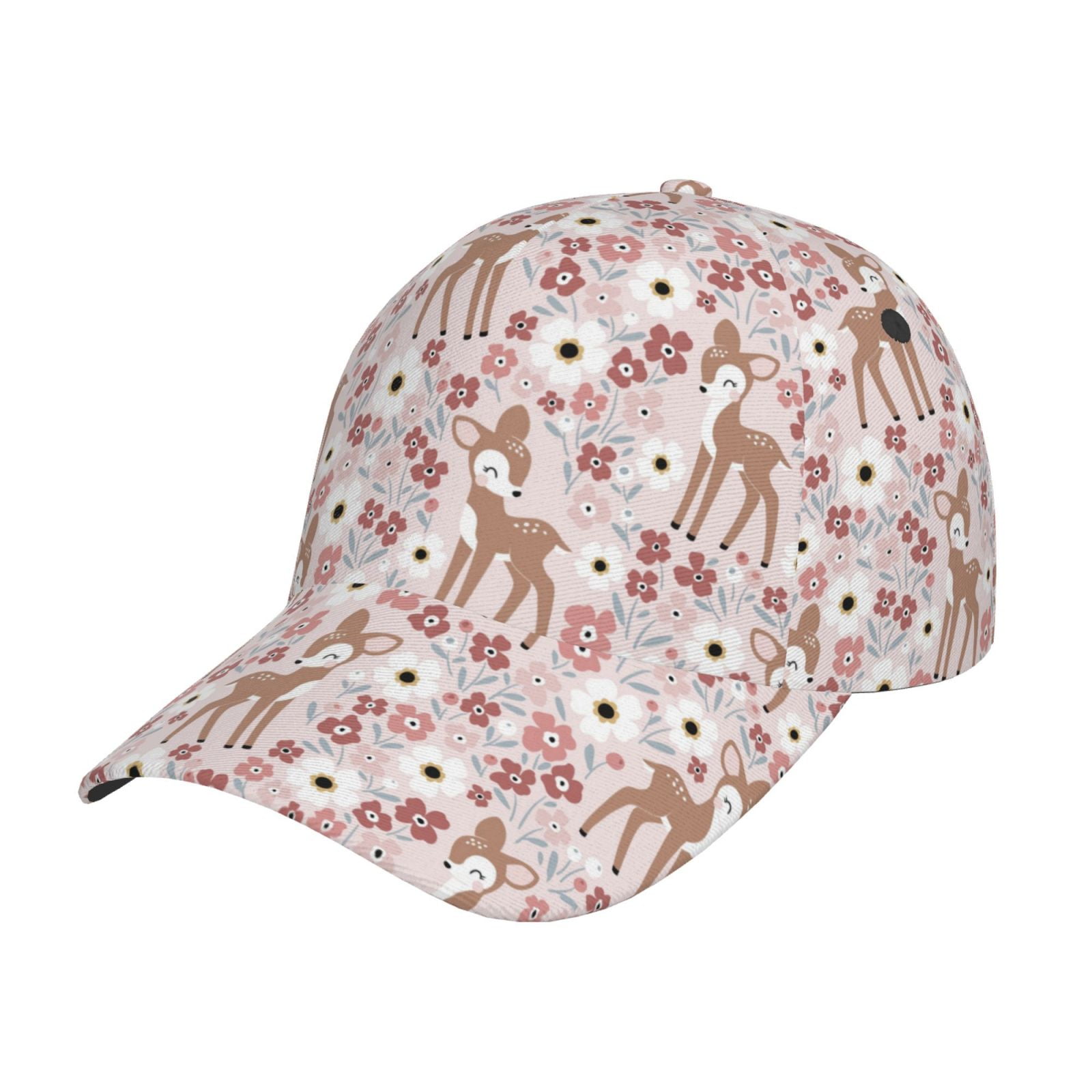 Baseball Cap, Cute Deer Daisy Flower Pink Sun Hats For Men Women ...