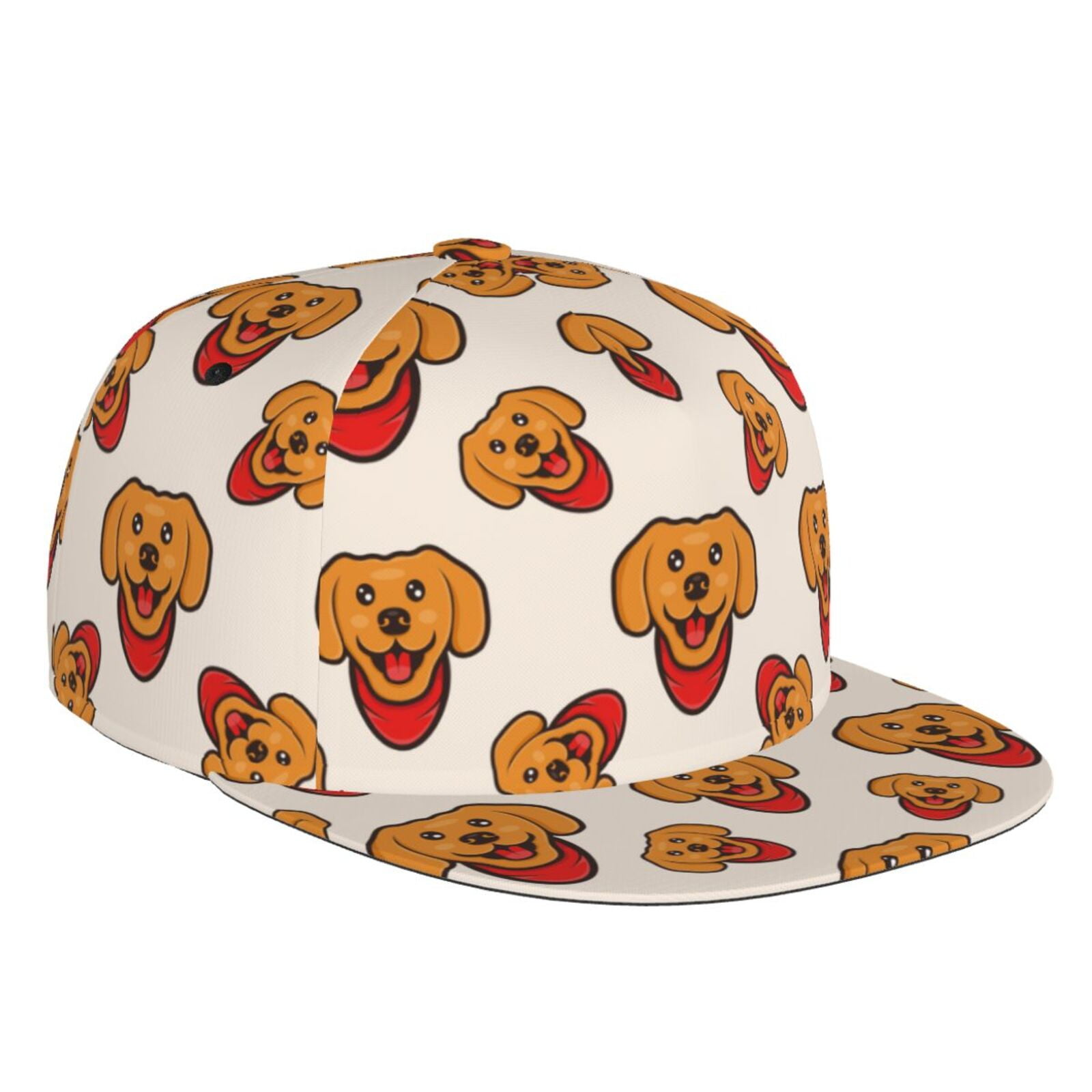 Baseball Cap Cute Dog happy Puppy Flat Brim Hats for Men and Women ...