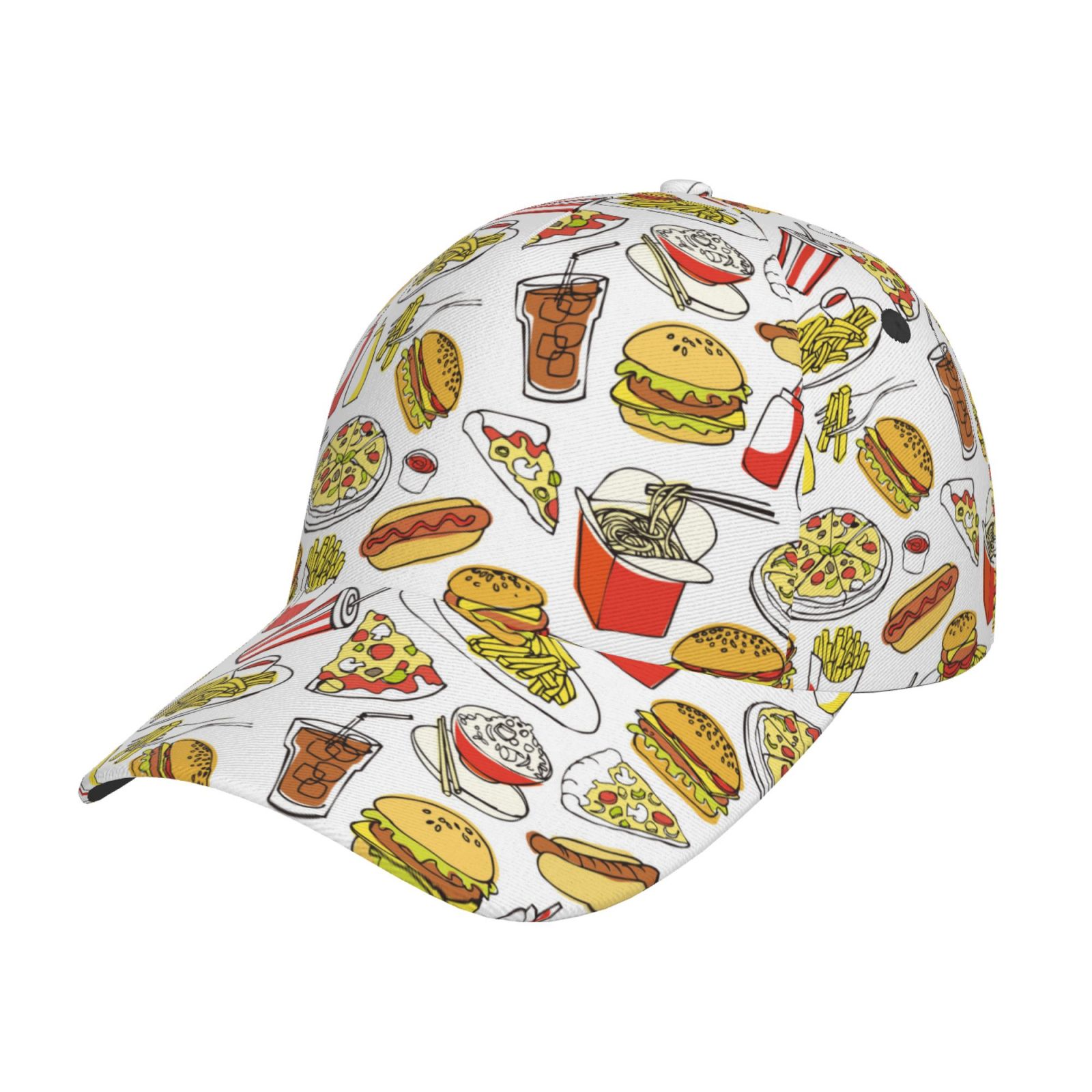 Baseball Cap, Cute Food Pizza Fries Sun Hats For Men Women, Adjustable ...