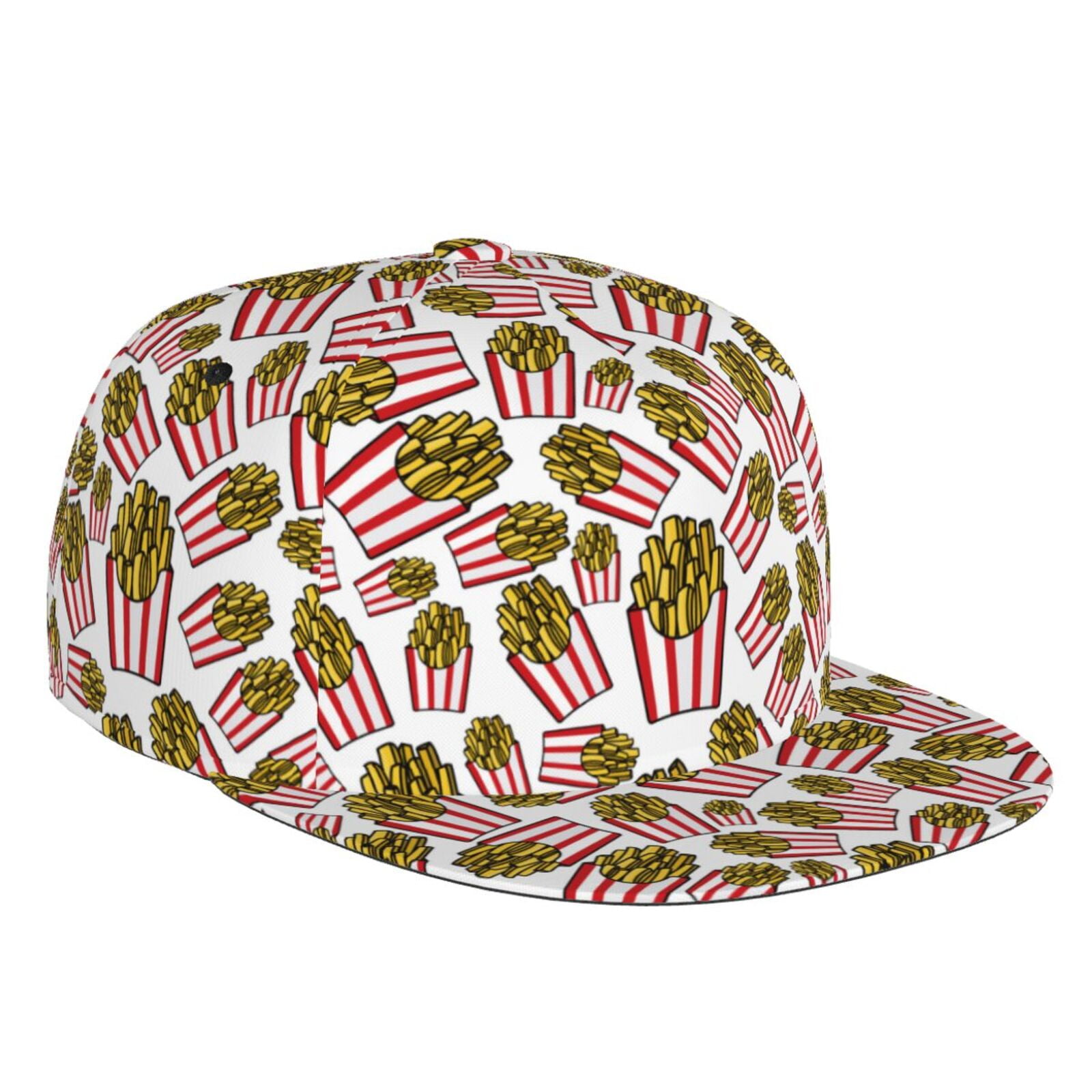 Baseball Cap Cute Fries Line Flat Brim Hats for Men and Women ...