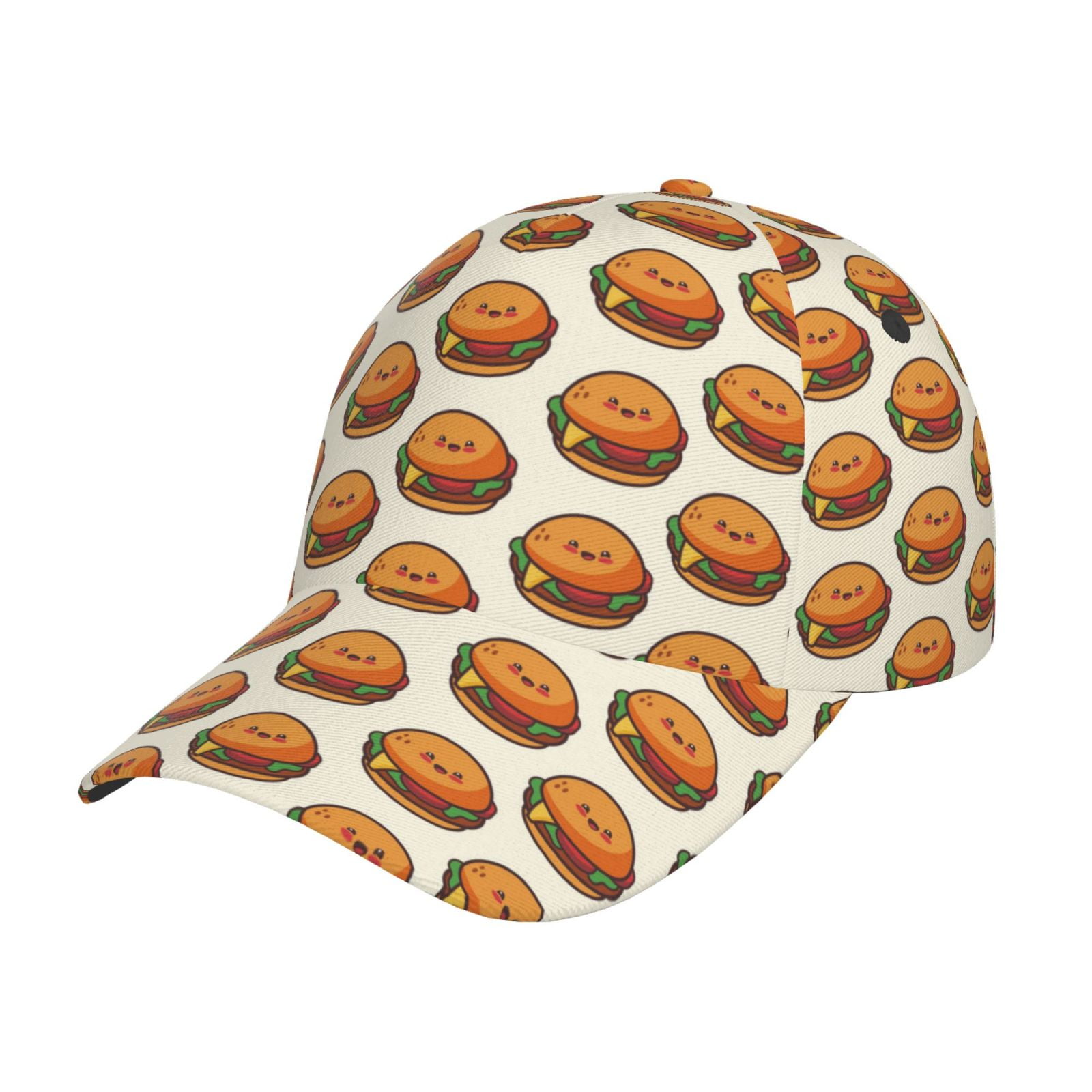 Baseball Cap, Cute Hamburger Expression Hats For Men Women Low Profile ...