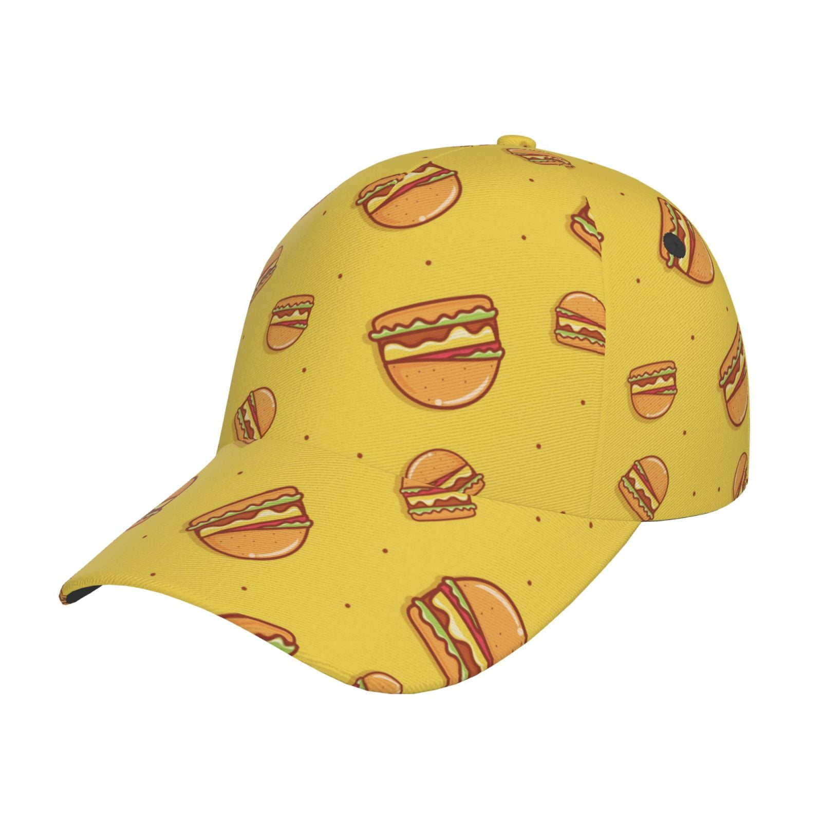 Baseball Cap, Cute Hamburger Yellow Sun Hats For Men Women, Adjustable ...