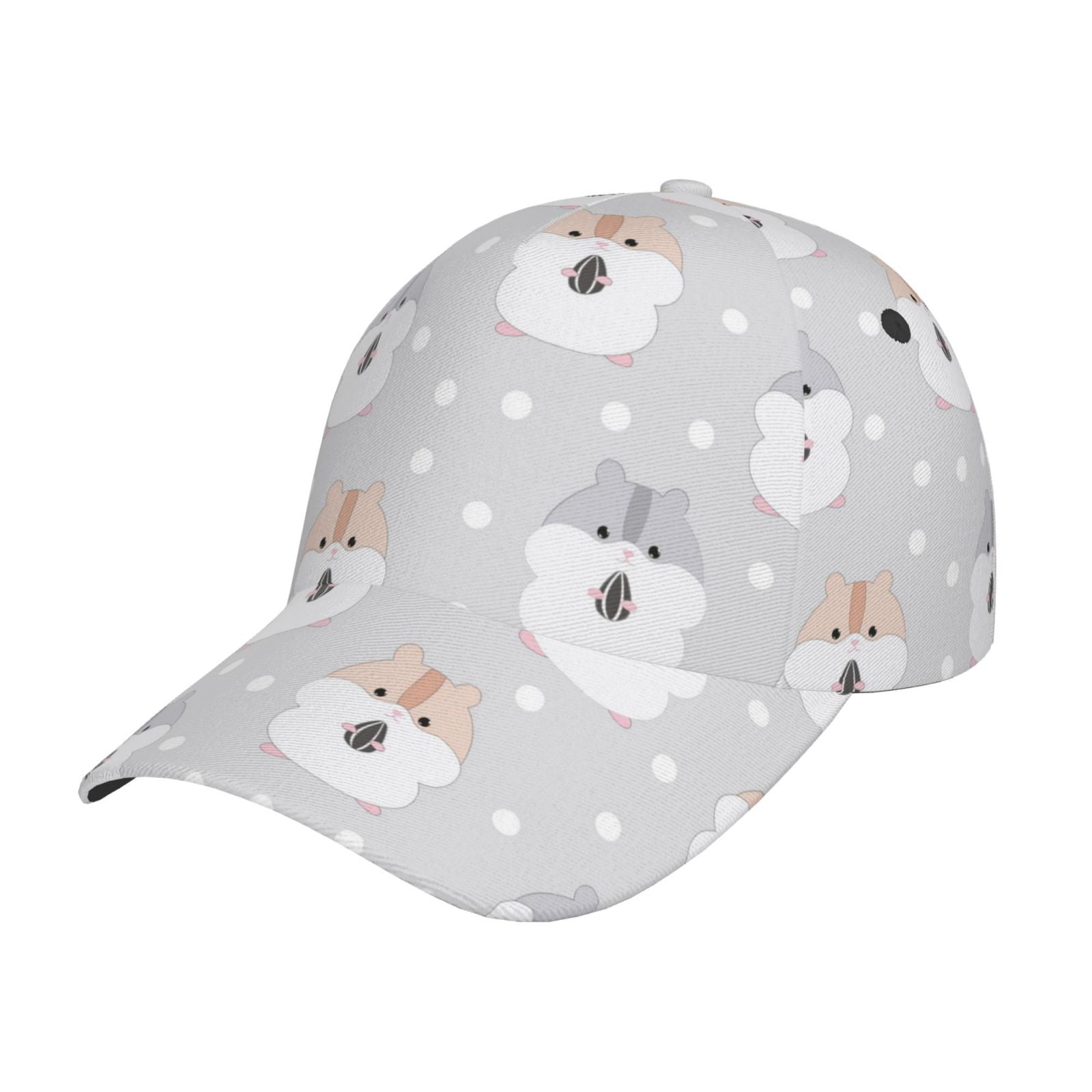 Baseball Cap, Cute Hamster Sunflower Seed Gray Sun Hats For Men Women ...