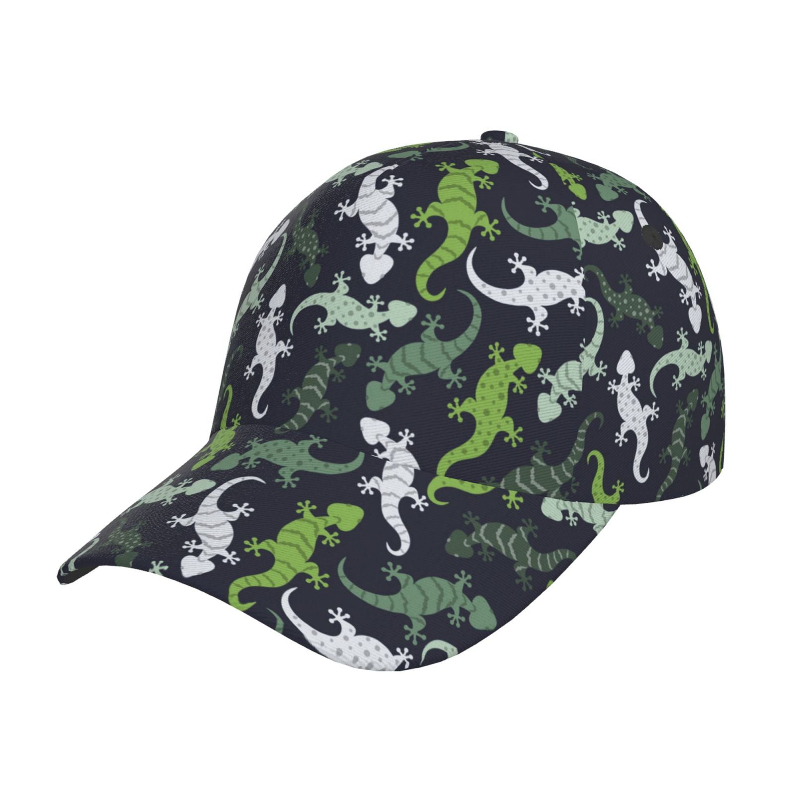 Baseball Cap - Cute Lizard Gecko Green Adjustable Size Hats For Men And ...