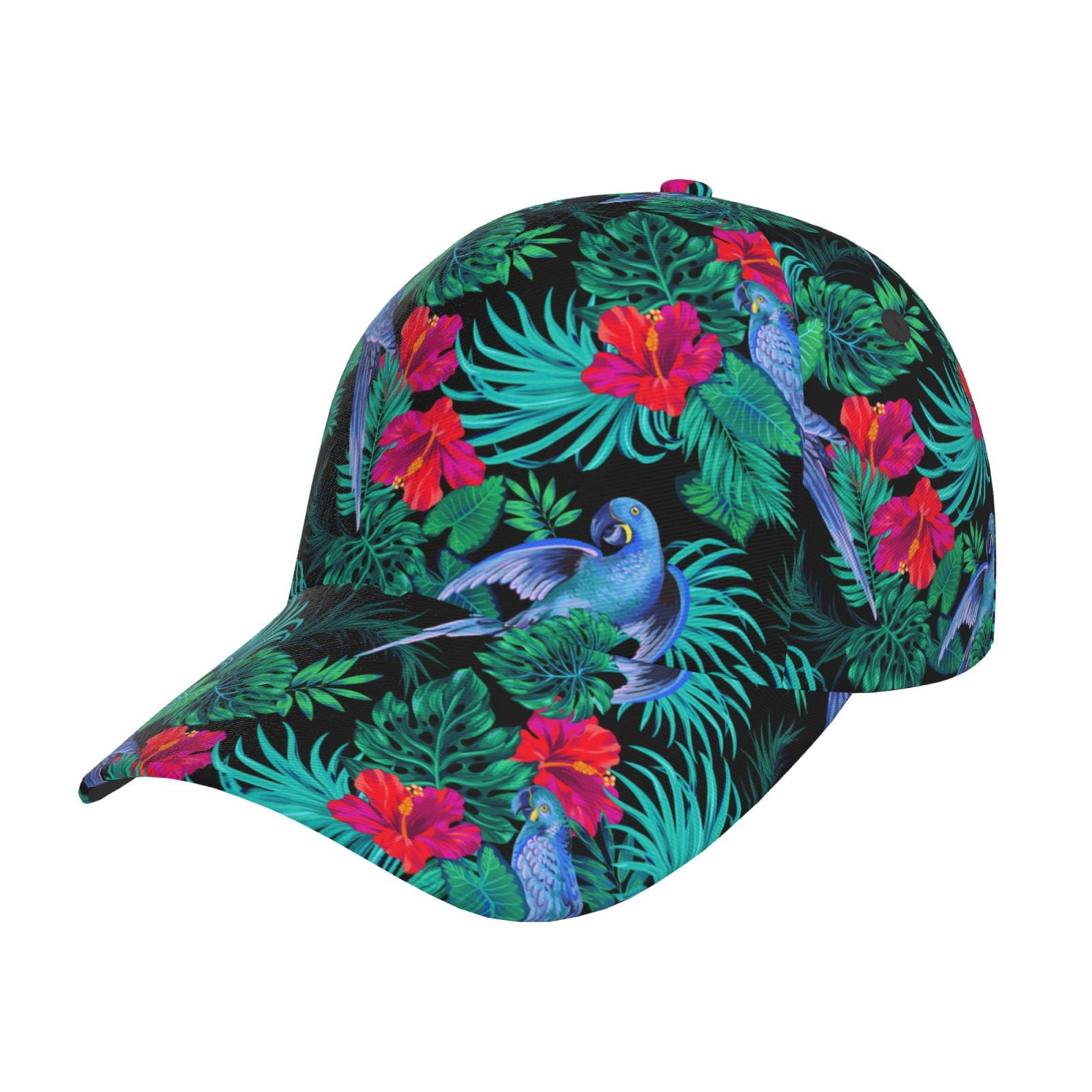 Baseball Cap - Cute Parrot Palm Leaf Plant Adjustable Size Hats For Men ...