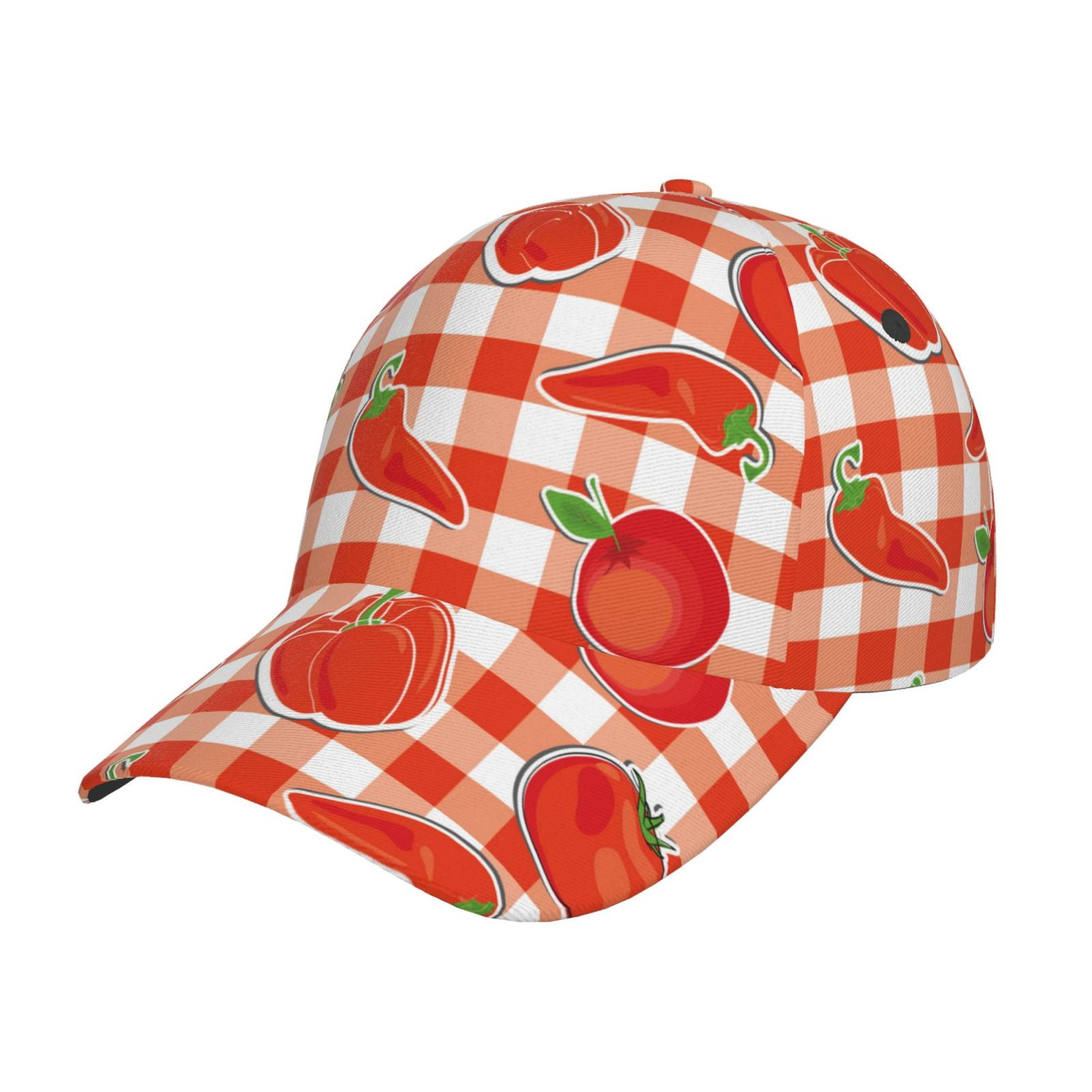 Baseball Cap - Cute Tomato Square Chili Adjustable Size Hats For Men ...
