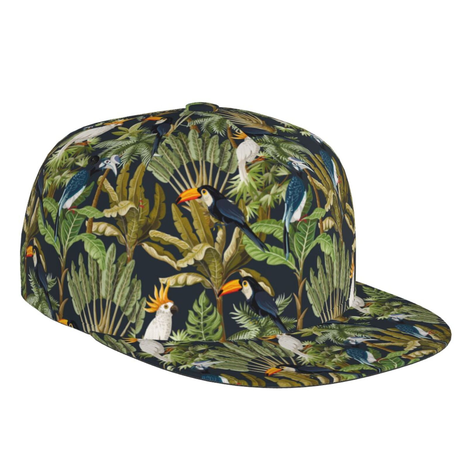 Baseball Cap Cute Toucan Cockatoo Hornbill Flat Brim Hats for Men and Women, Adjustable Trucker ...