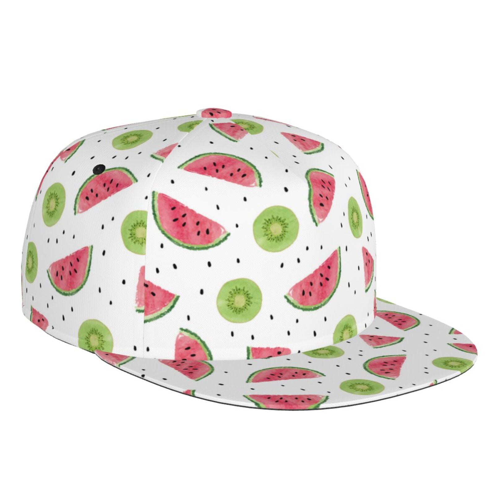 Baseball Cap Cute Watermelon Kiwi Flat Brim Hats for Men and Women ...