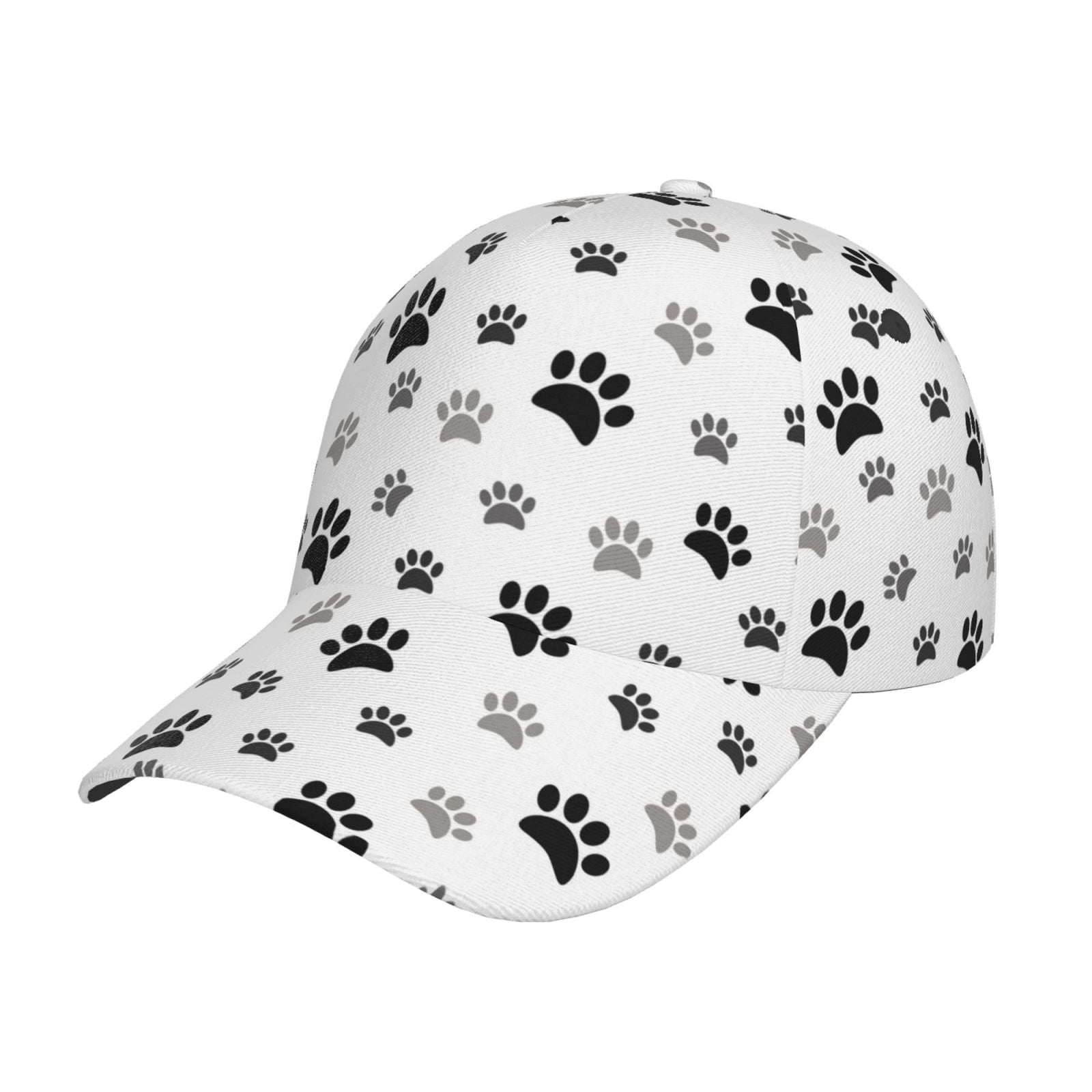 Baseball Cap - Cute paw prints black grey Adjustable Size Hats for Men ...