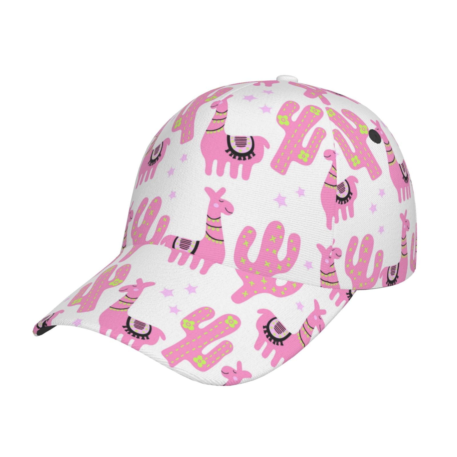 Baseball Cap - Cute pink llama alpaca cactus Hats for Men Women Low ...
