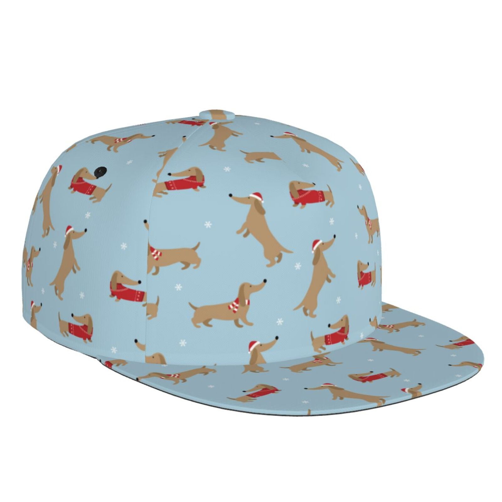 Baseball Cap - Dachshund Dog Puppy Blue Snowflake Hats for Men/Women ...
