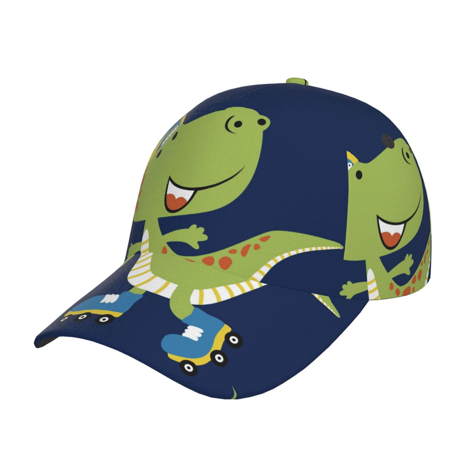Baseball Cap - Dino Playing Roller Skate Hats for Men Women Low Profile ...