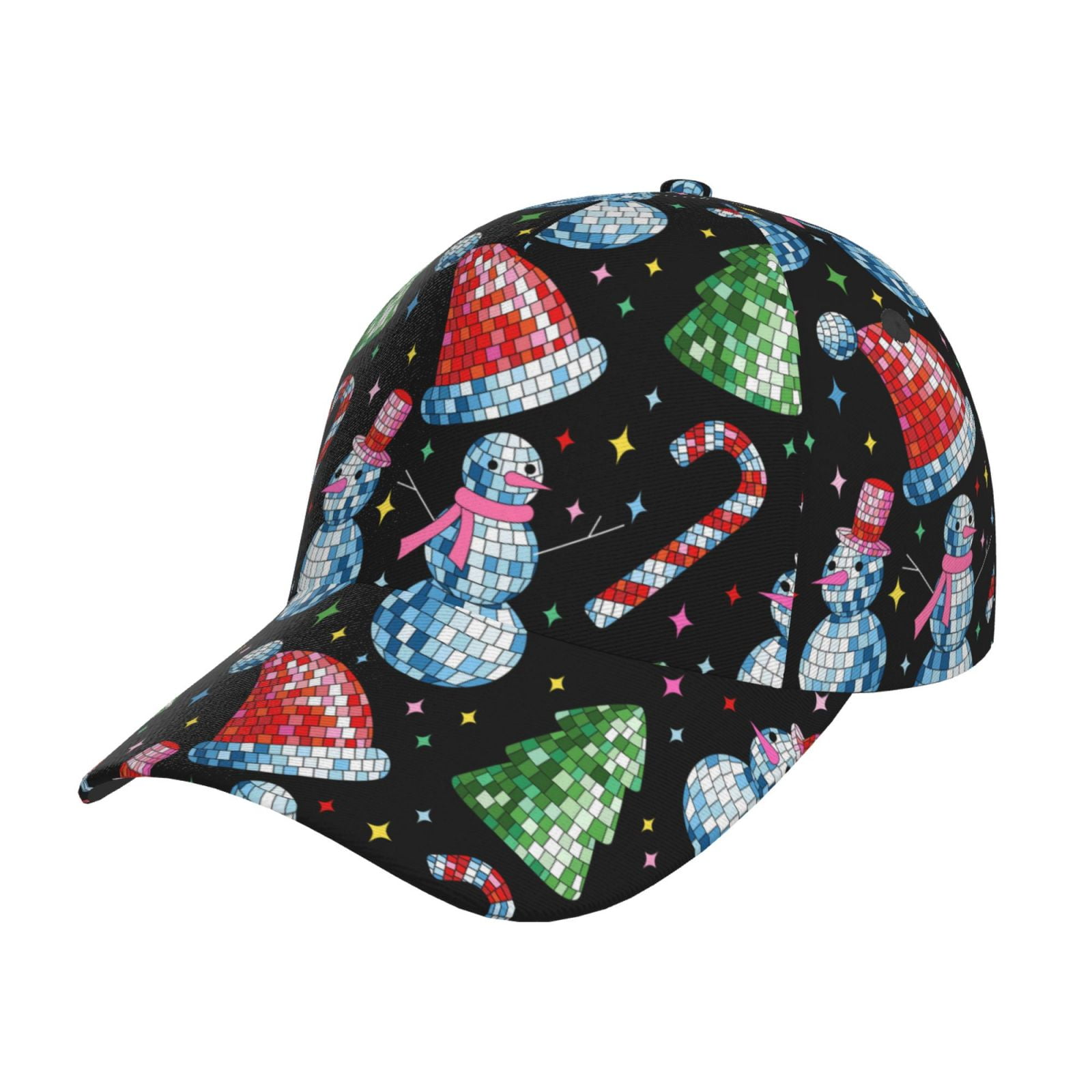 Baseball Cap - Disco Mirror Ball Snowman Hats for Men Women Low Profile ...
