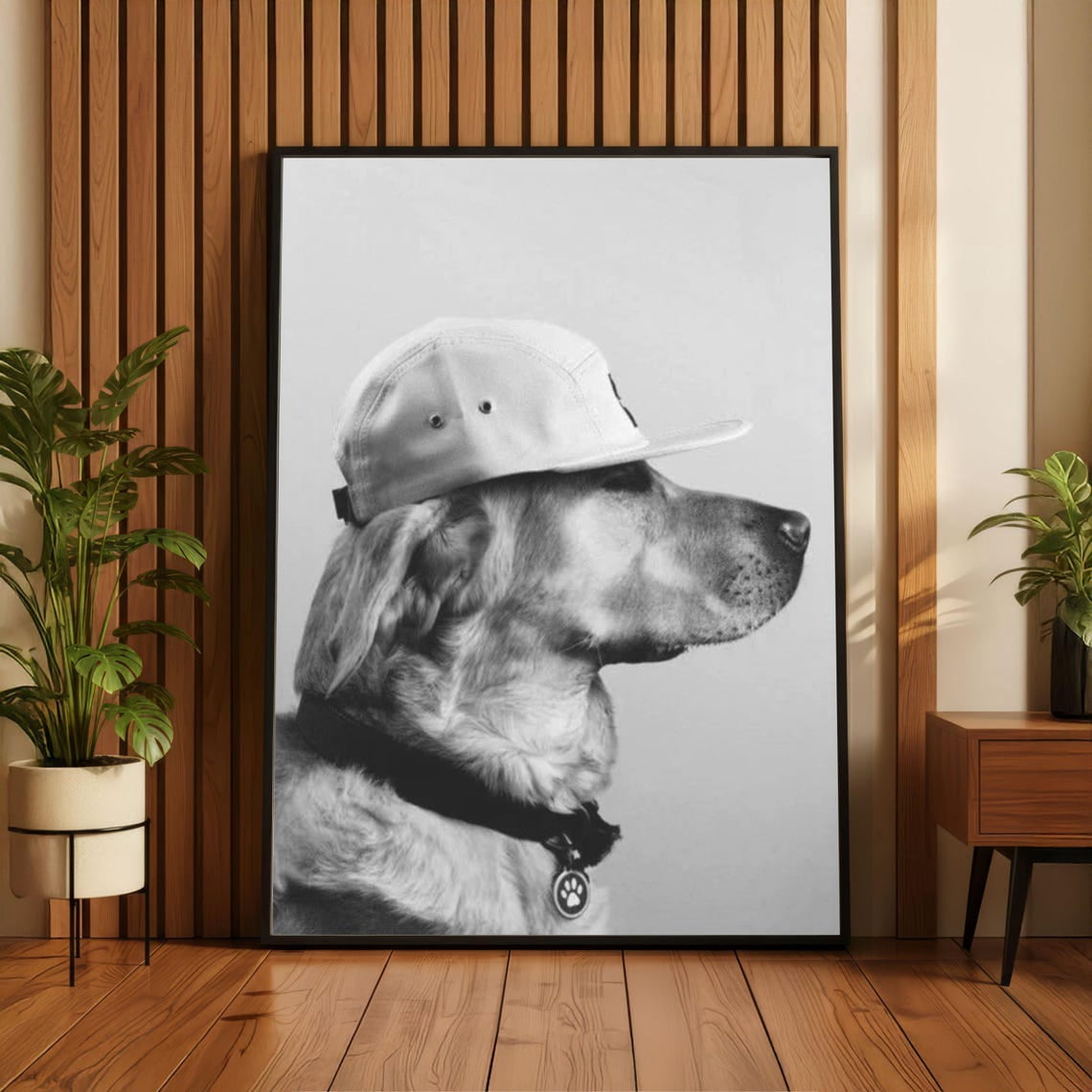 Baseball Cap Dog Golden Retriever Poster Unframed Paper Print - Walmart.com