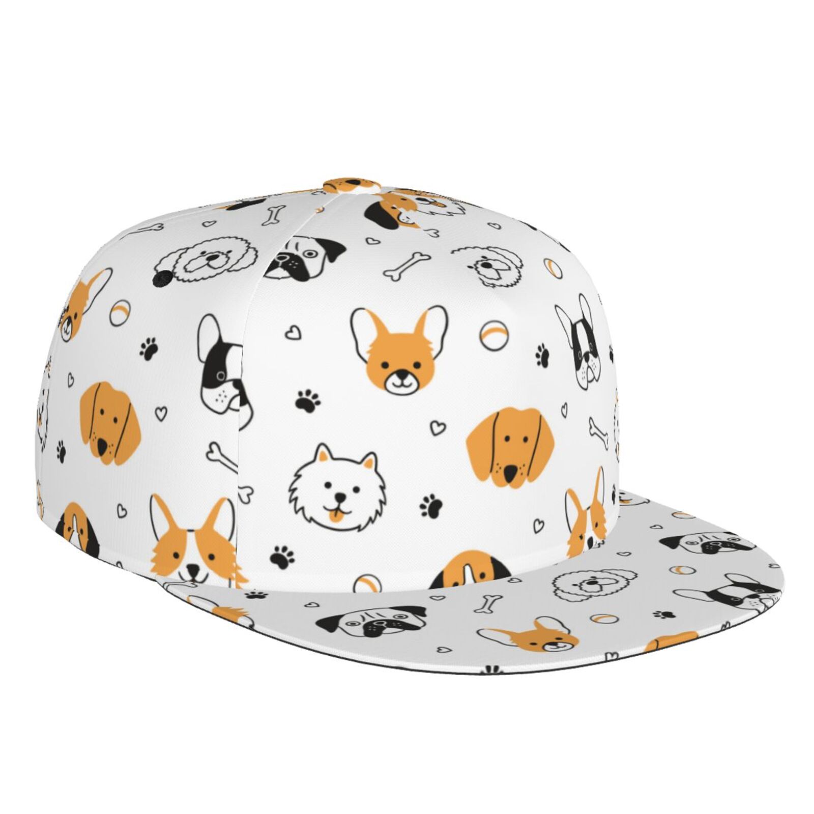 Baseball Cap Dog Puppy Flat Brim Hats for Men and Women, Adjustable ...