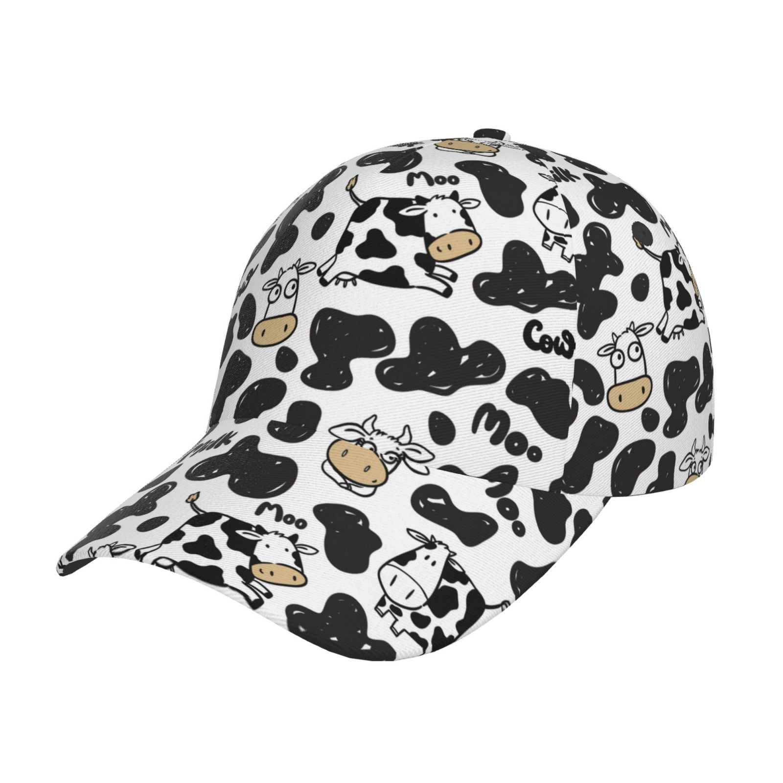 Baseball Cap, Edgy Cartoon Cute Cow Black White Sun Hats For Men Women ...