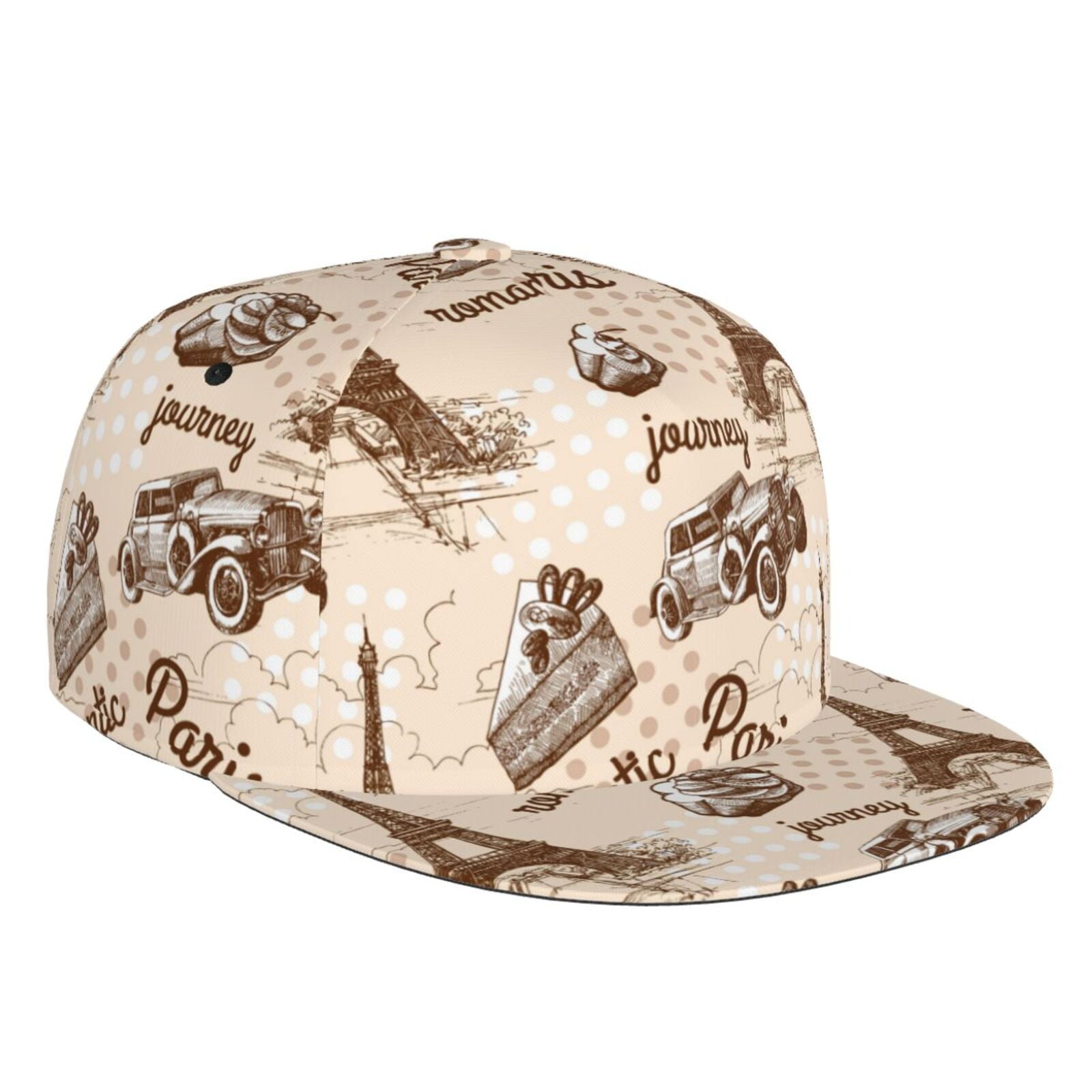 Baseball Cap Eiffel Tower Vintage Flat Brim Hats for Men and Women ...