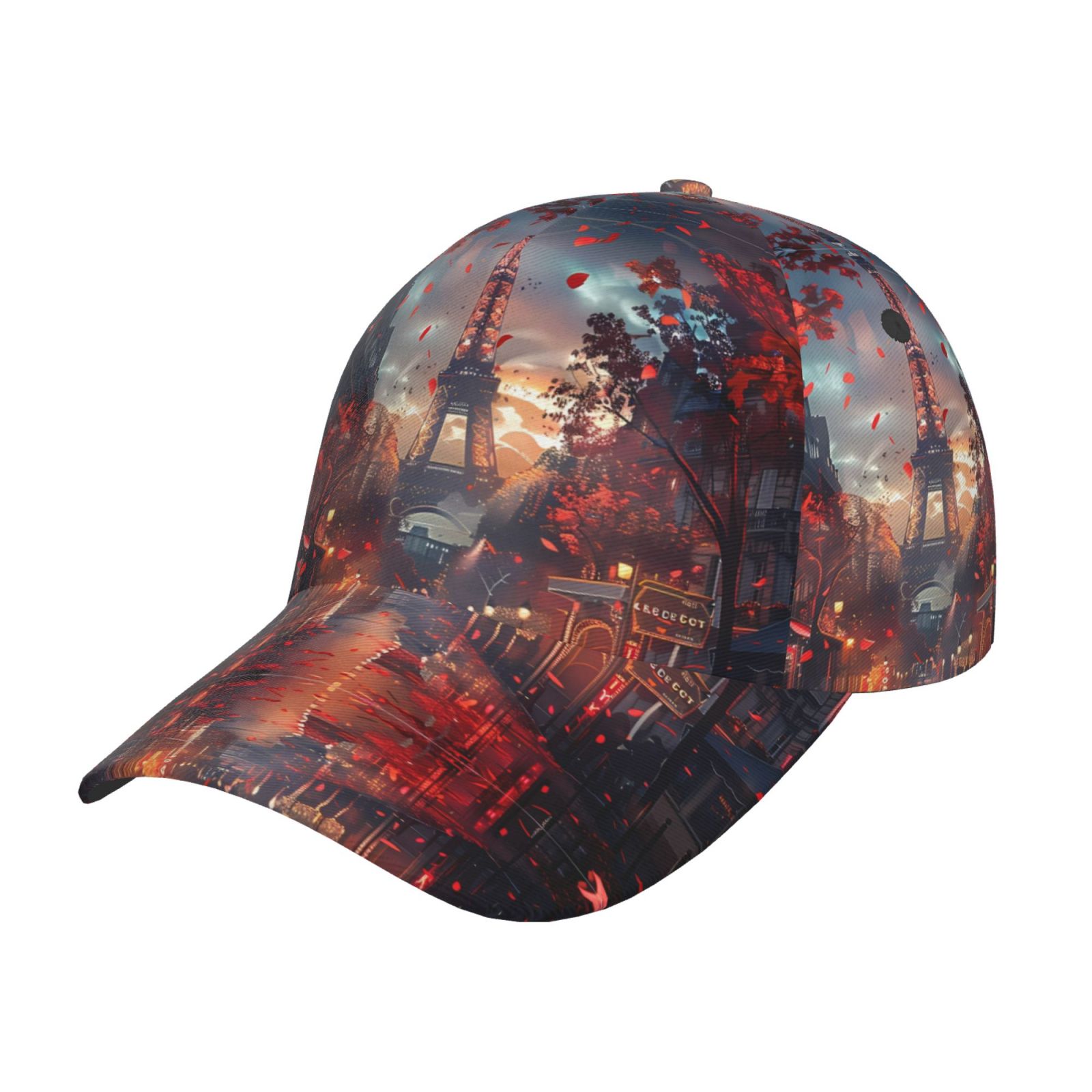 Baseball Cap - Eiffel Tower with Autumn Leaves Hats for Men Women Low ...