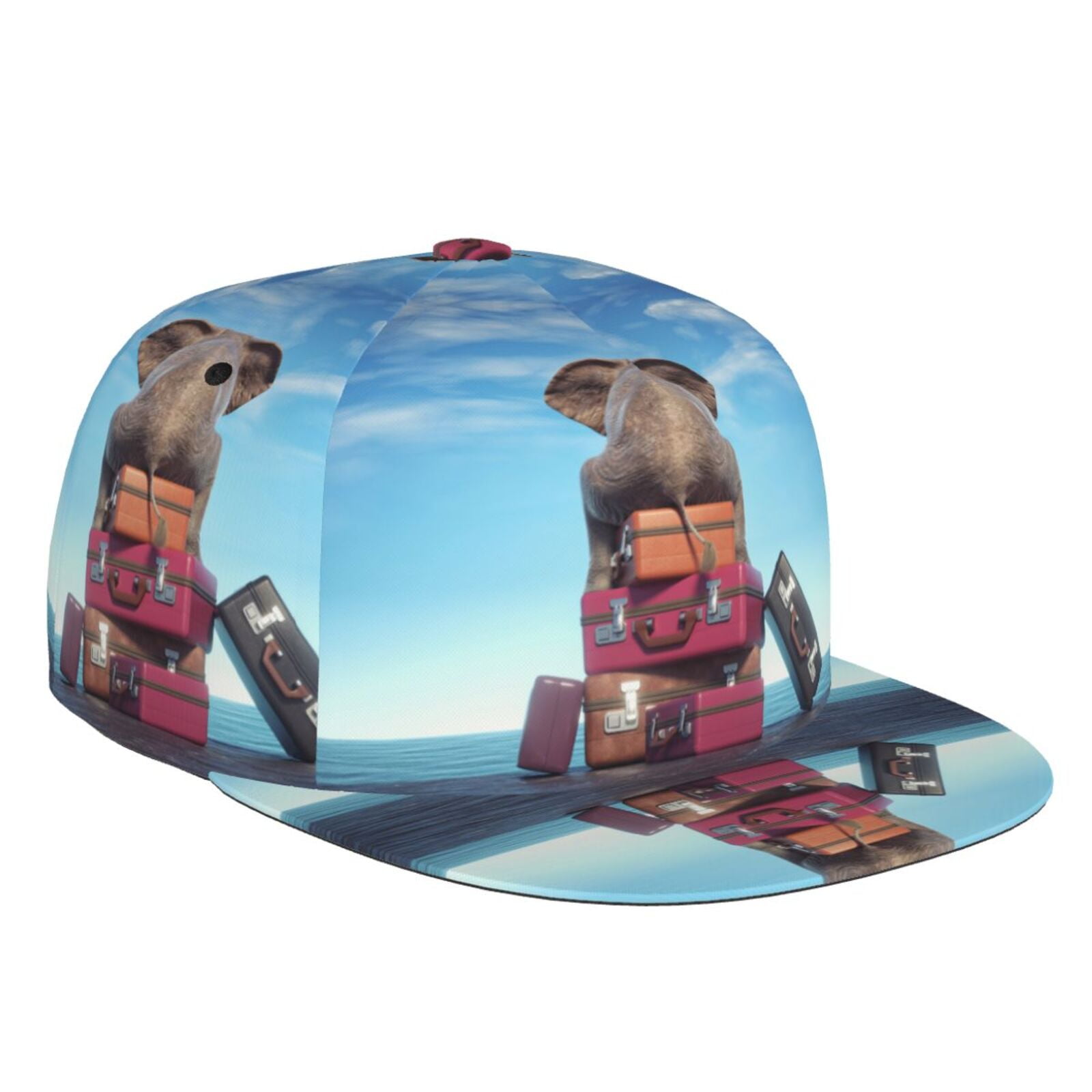 Baseball Cap - Elephant Sits On Luggages Hats for Men/Women Low Profile ...