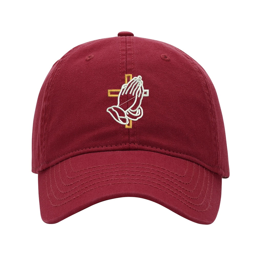 Baseball Cap Embroidered Hat for Praying Hands with Cross Men's ...
