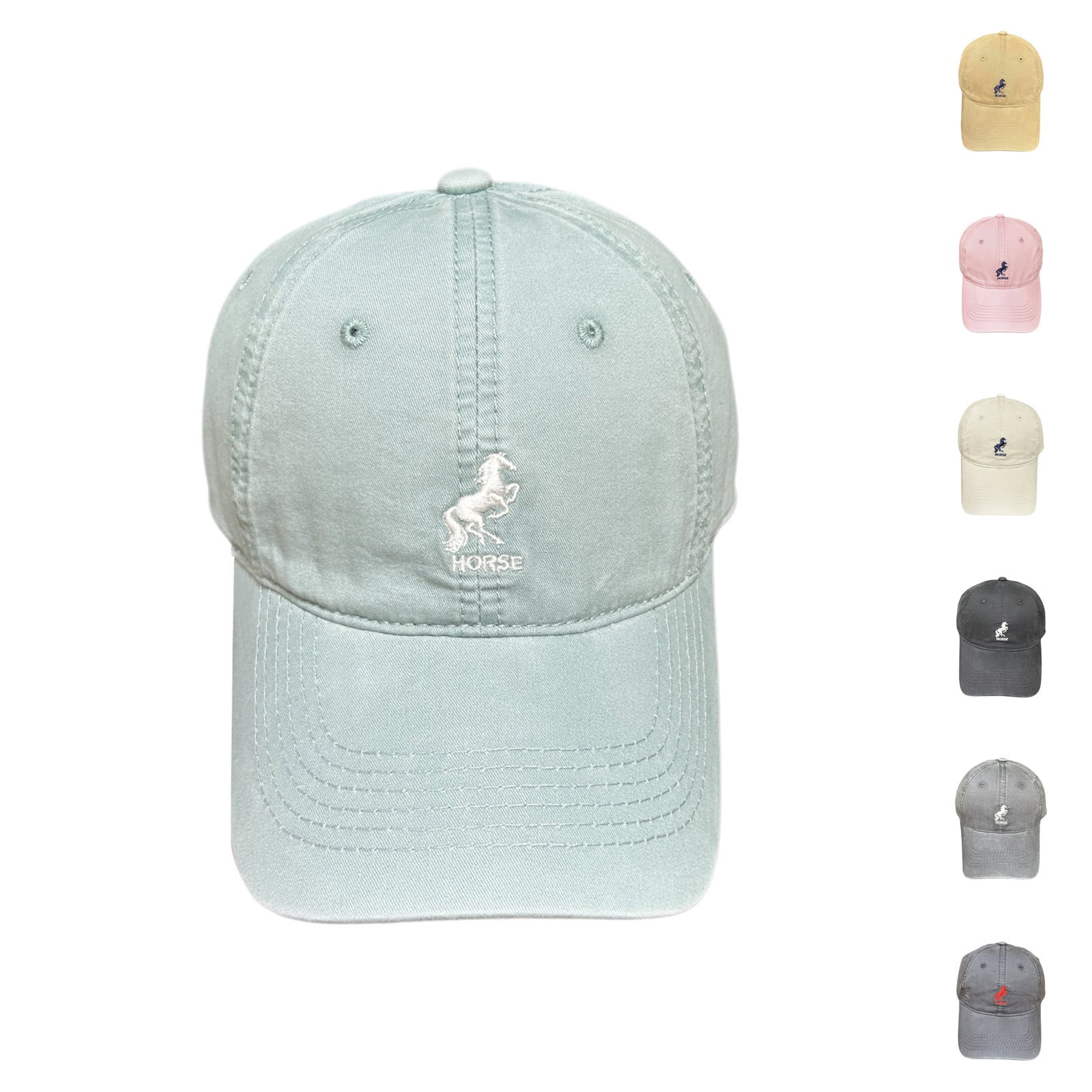 Baseball Cap, Embroidered Horse Design Snapback Hat, Deep Crown Wide ...