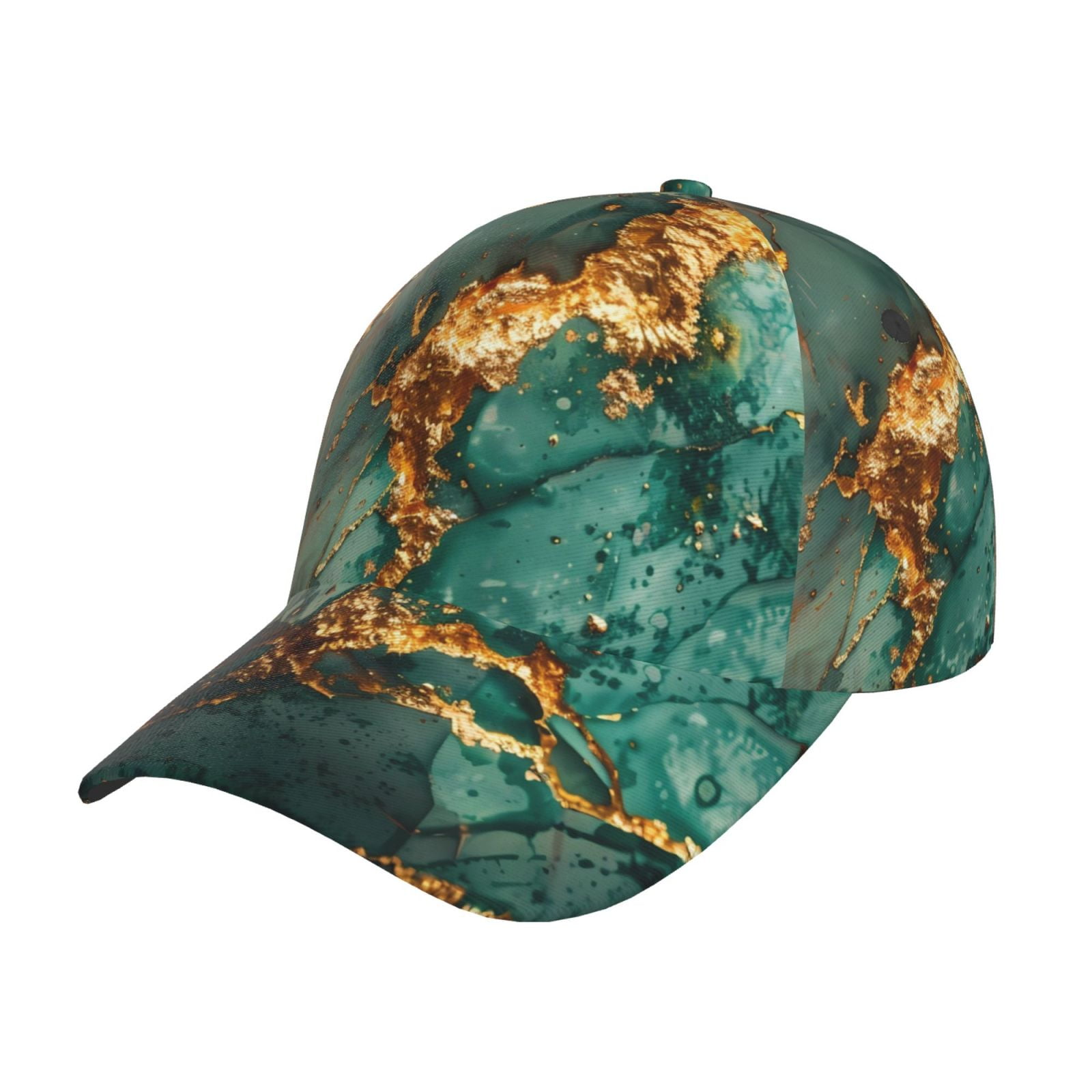 Baseball Cap, Emerald Color Gold Marble Trucker Hats Women Dad Hat for ...