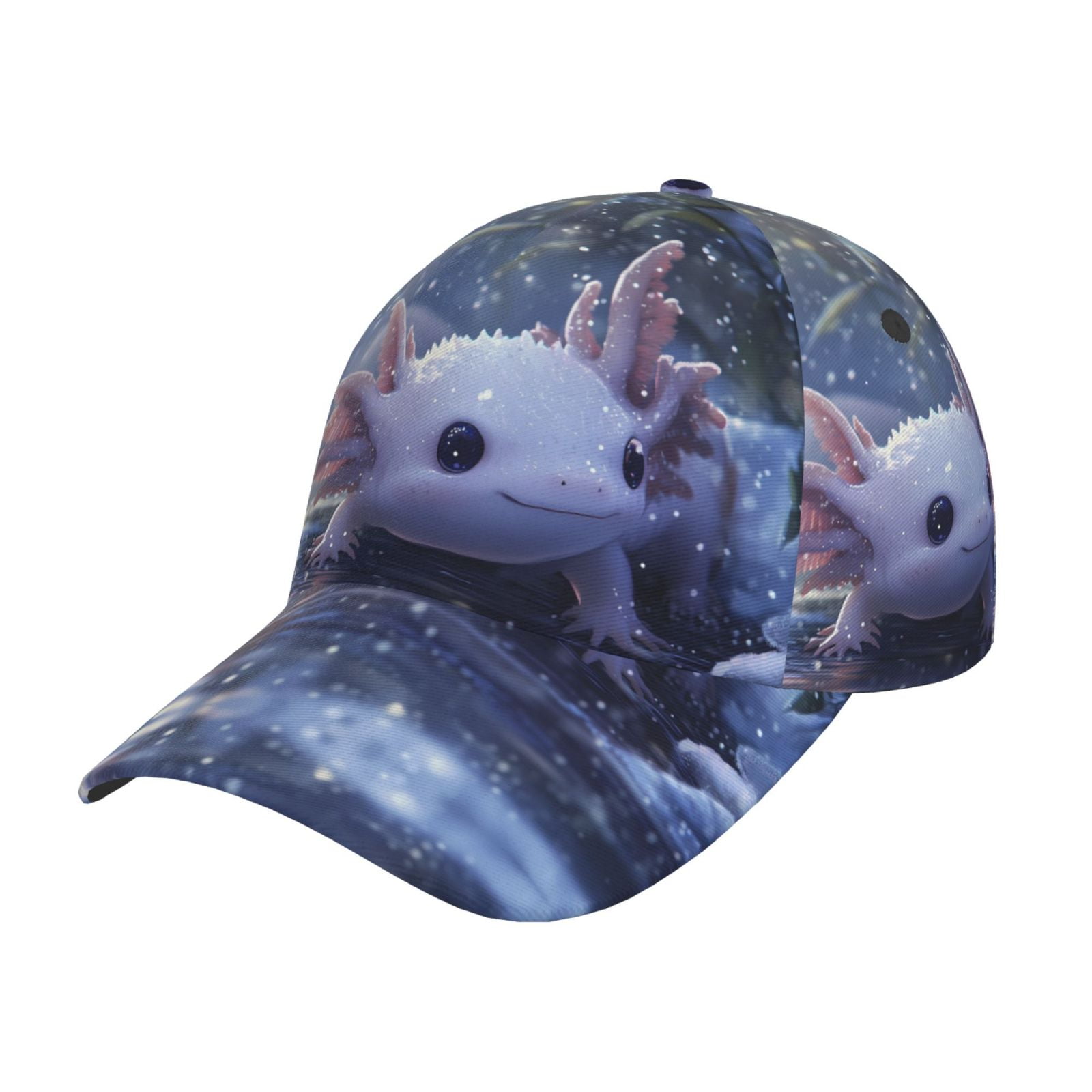 Baseball Cap - Enchanting Snowy Axolotl Hats for Men Women Low Profile ...