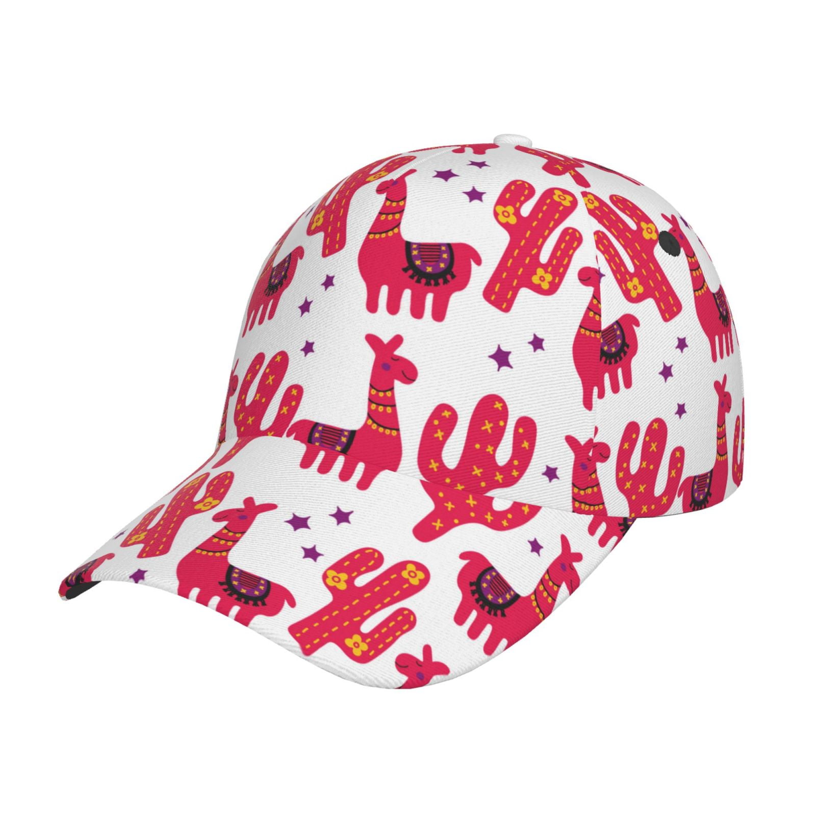 Baseball Cap, Exotic Cute Alpaca Cactus Red Hats For Men Women Low ...