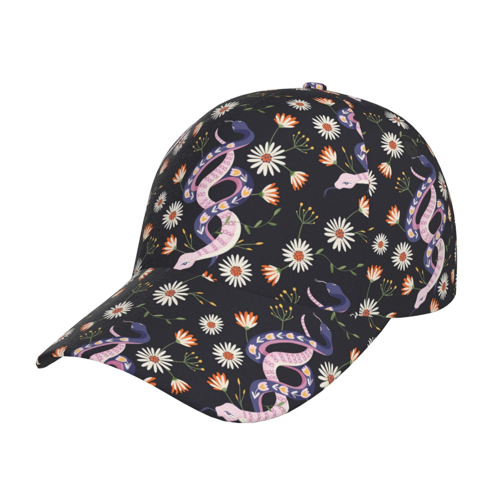 Baseball Cap, Exotic Cute Snake White Daisy Sun Hats For Men Women ...
